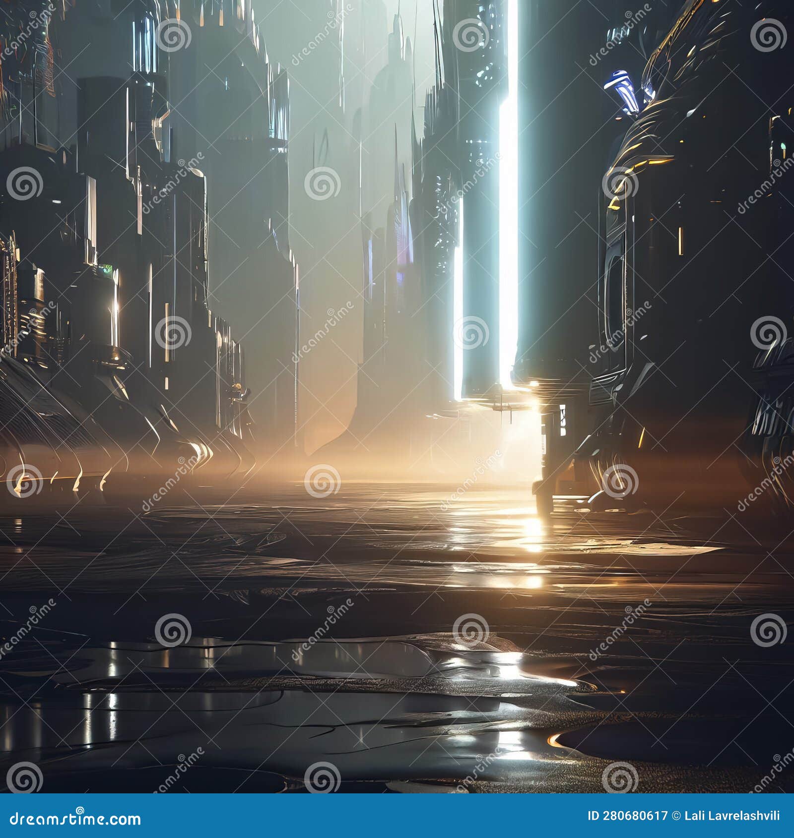 City in a Parallel Dimension. Generative AI Stock Illustration ...