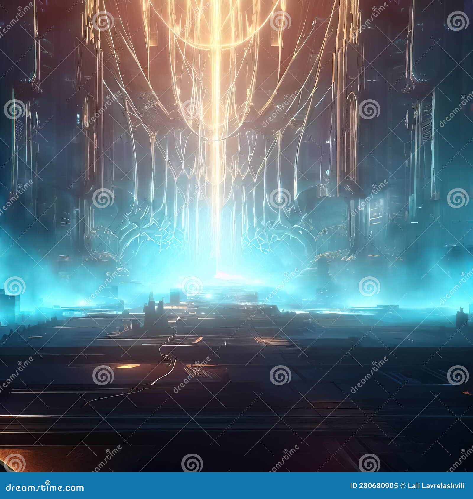 City in a Parallel Dimension. Generative AI Stock Illustration ...