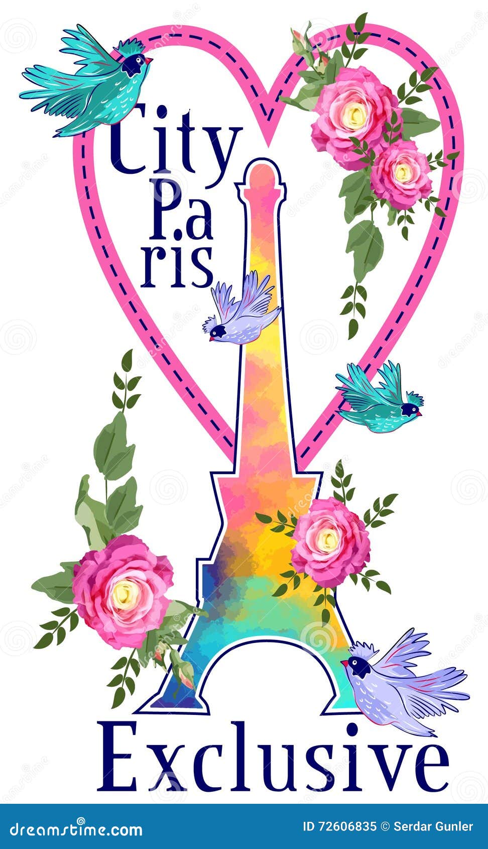 City Paris Graphic Design for T-shirt.eps Stock Vector - Illustration ...