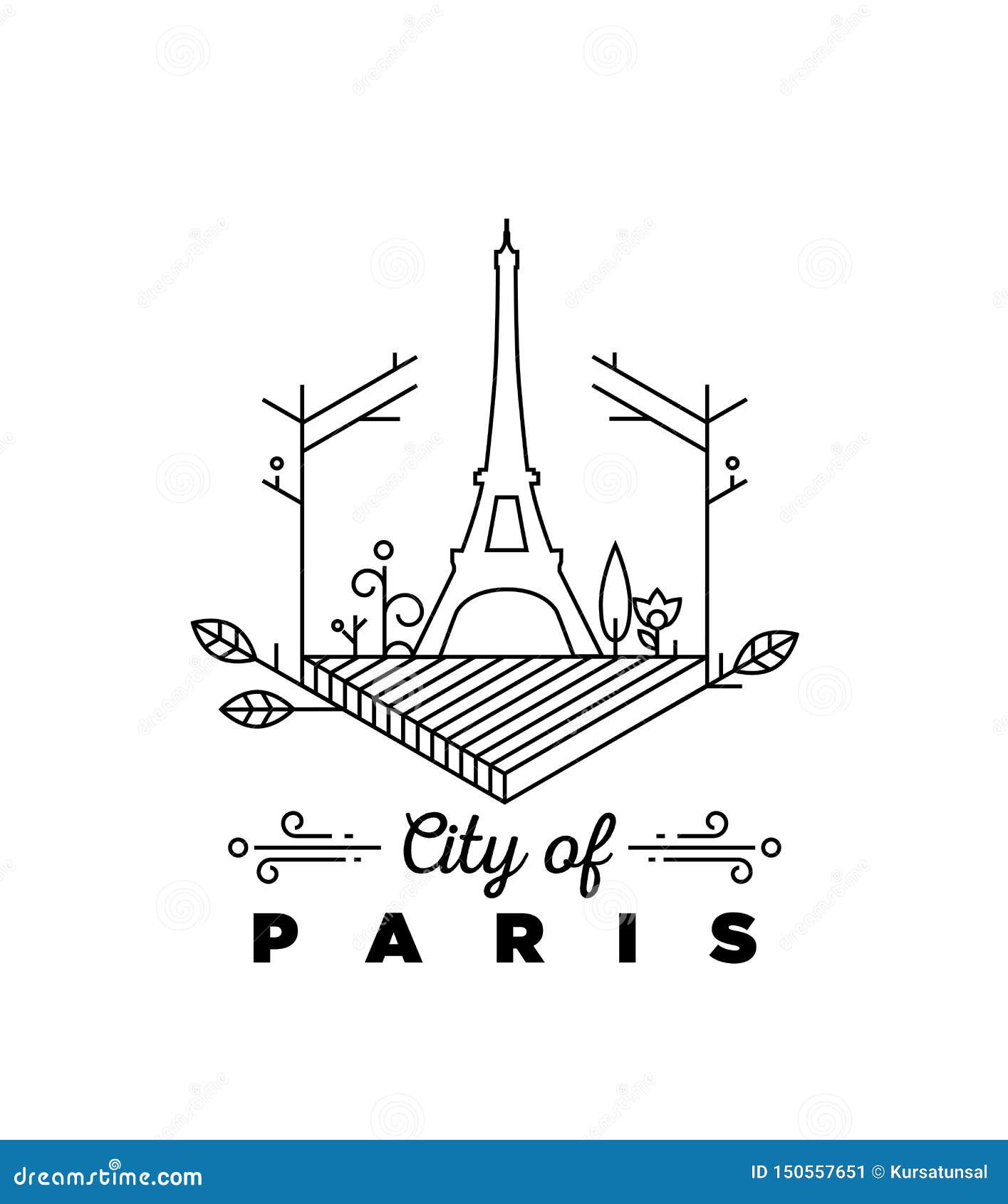 City of Paris Monogram Vector Design Template Stock Illustration ...