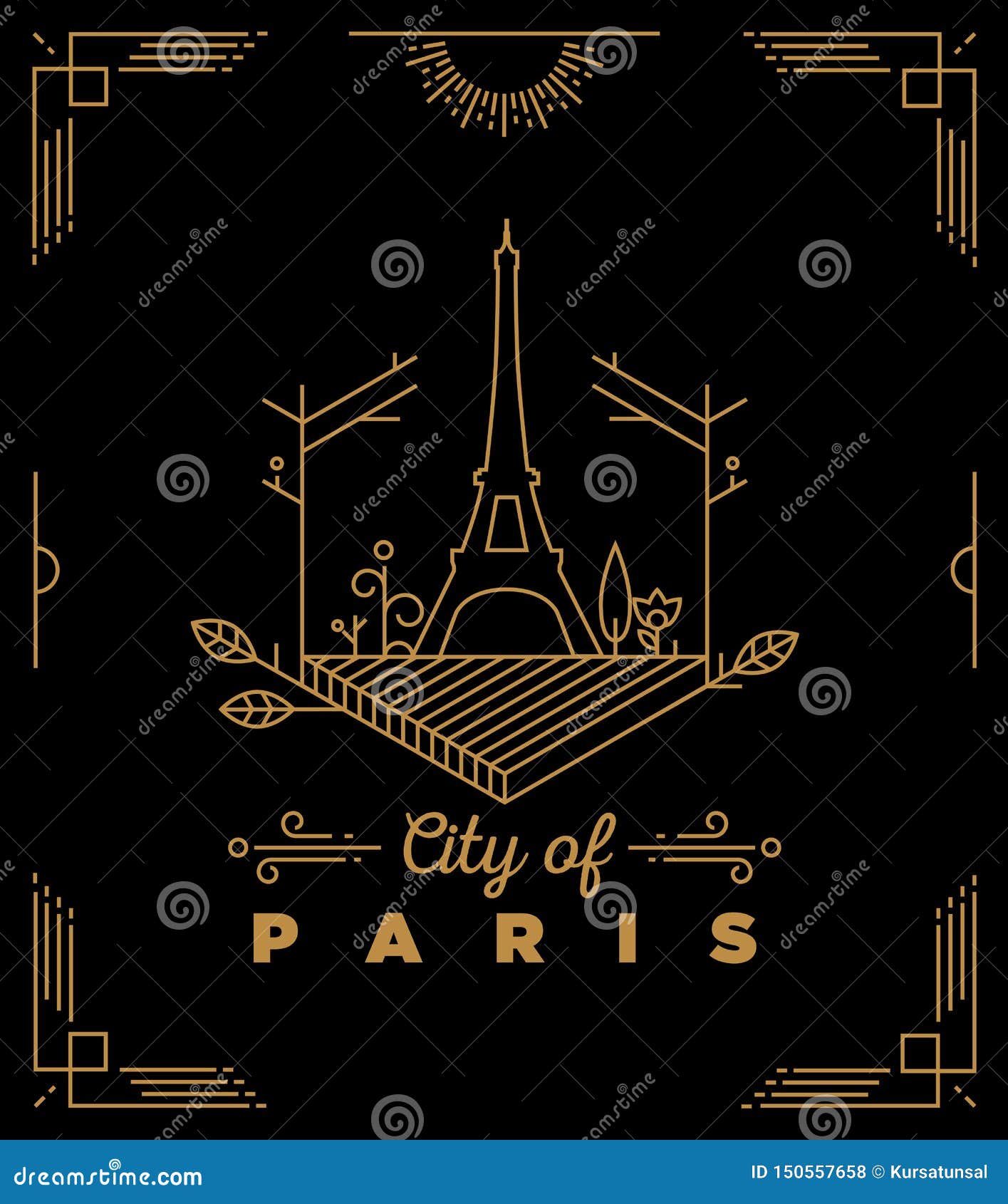 City of Paris Monogram Vector Design Template Stock Vector ...