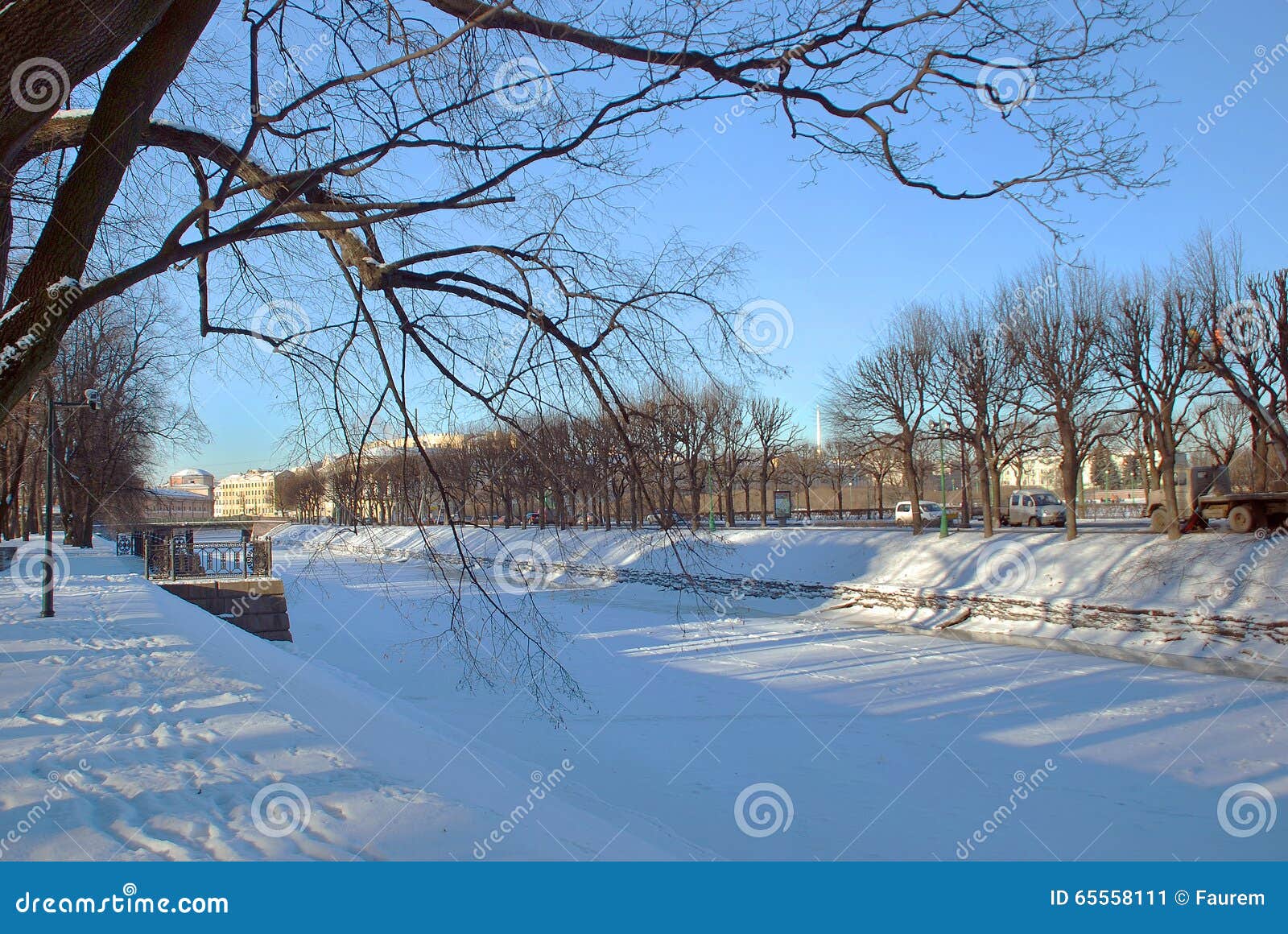 The City Park on a Cold Day in Winter Stock Image - Image of landscape ...