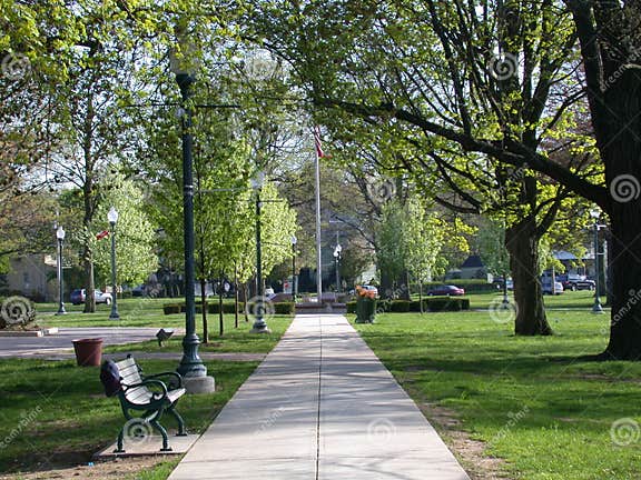 City Park Pathway stock image. Image of tree, park, anytown - 3427