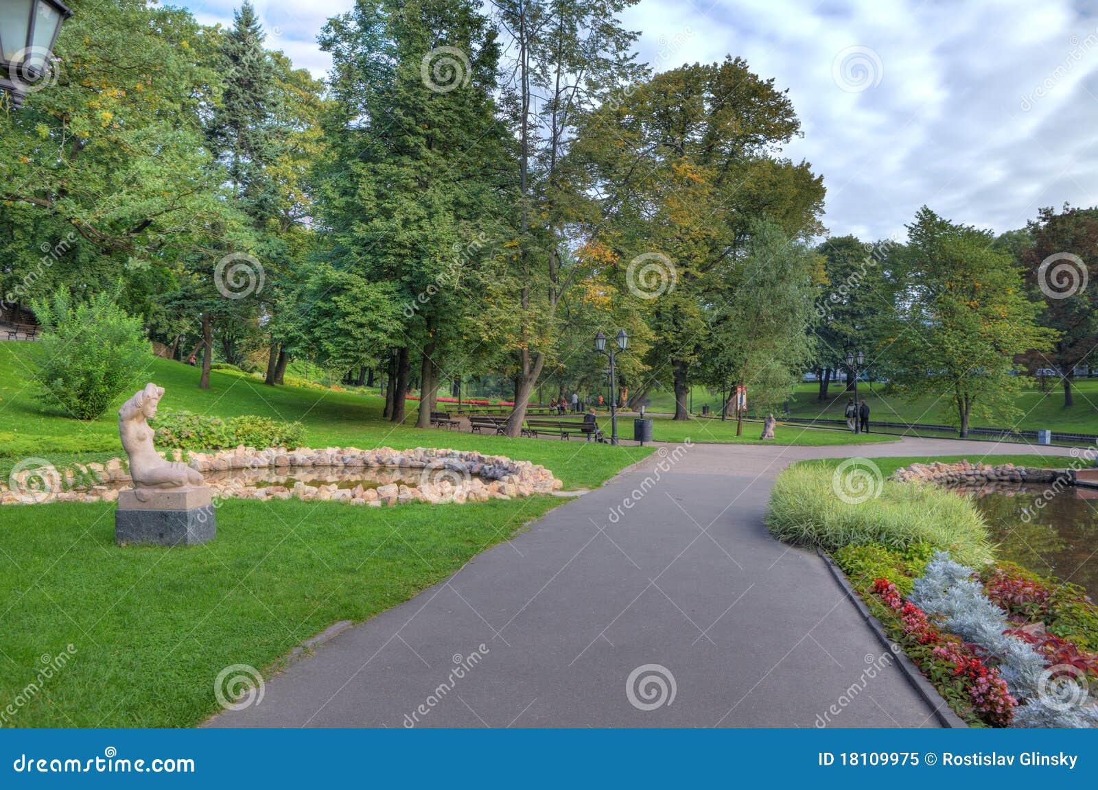 City park in Riga, Latvia. editorial image. Image of europe - 18109975