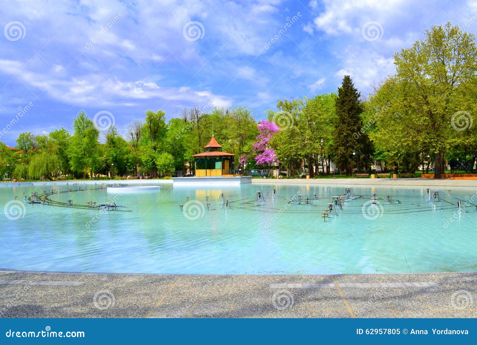 City park at spring stock image. Image of facilities - 62957805