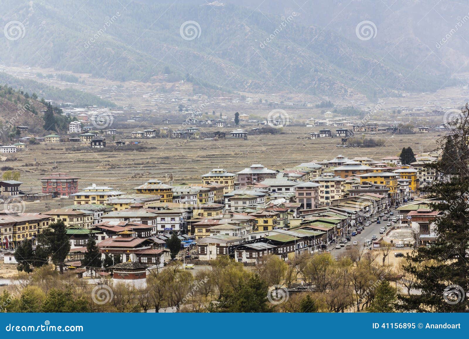 The city of Paro stock image. Image of tibet, temple - 41156895
