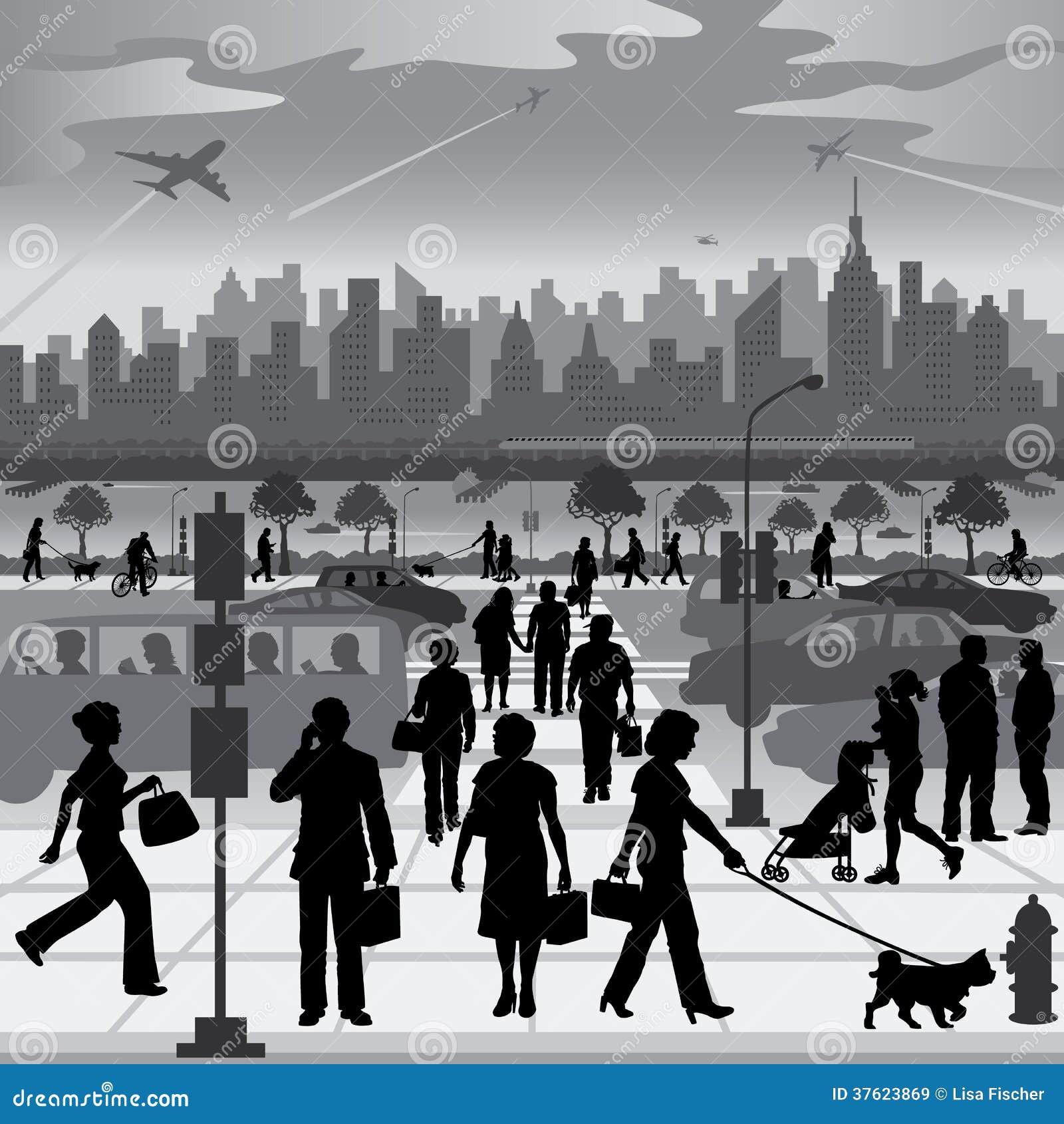 City People on the Move stock vector. Illustration of busy - 37623869