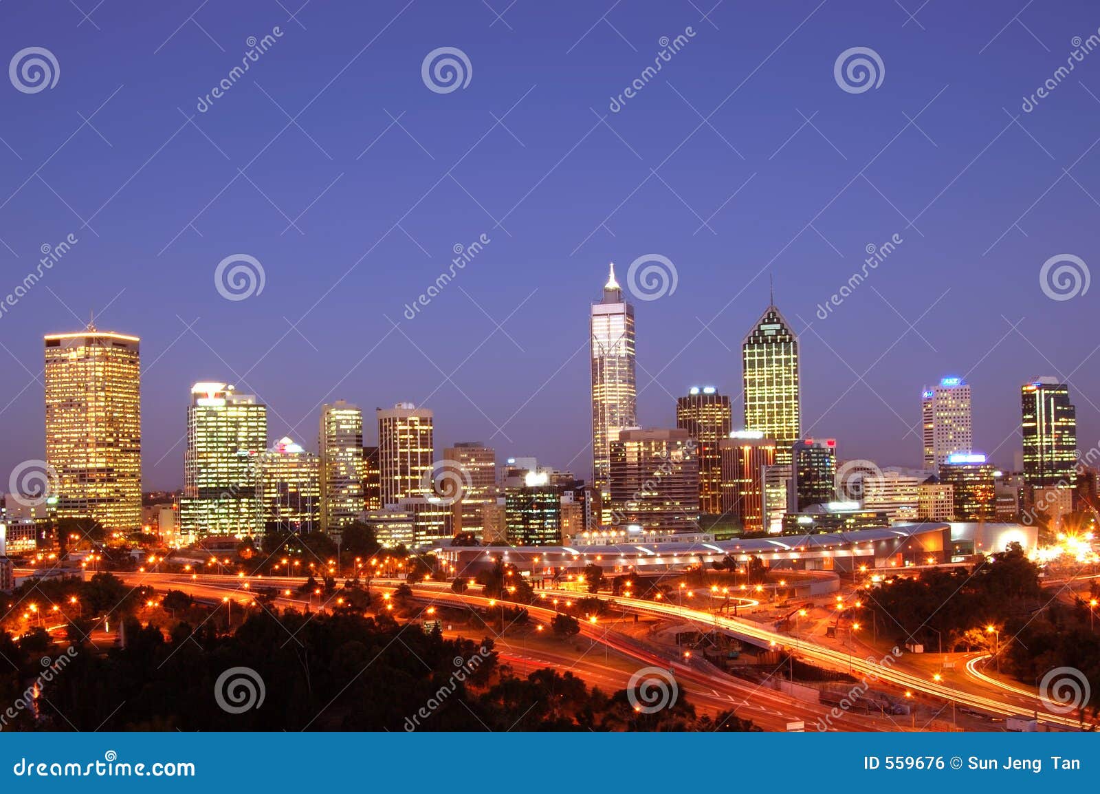 City of Perth Night Scene stock photo. Image of view, urban - 559676