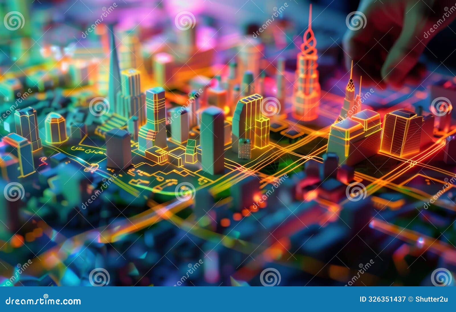 A City Planner Developing Urban Spaces with a Holographic 3D City Model ...