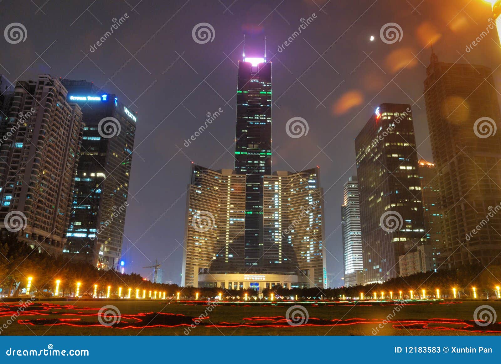 City plaza nightscape editorial stock photo. Image of ancient - 12183583