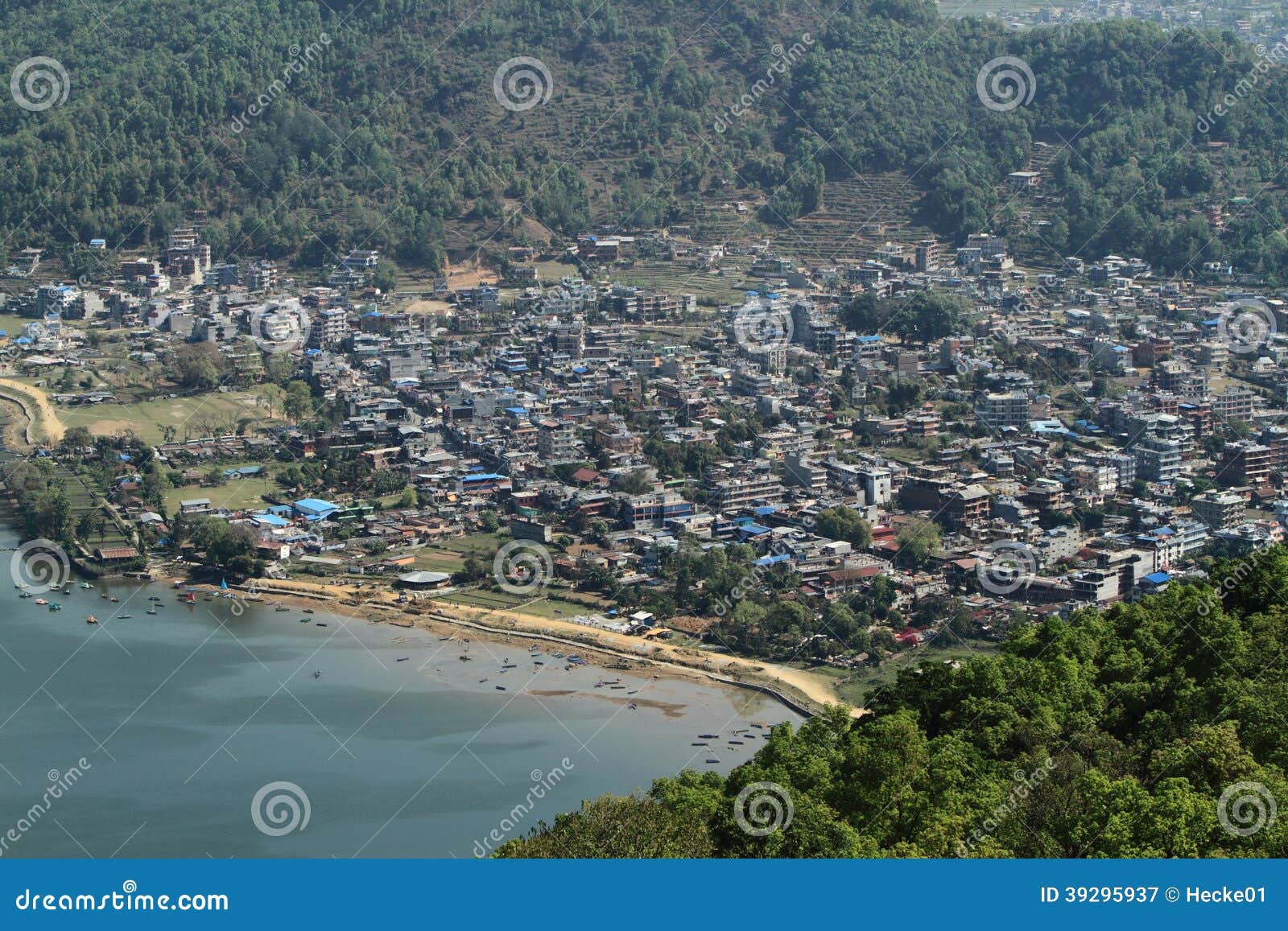 The City Pokhara stock image. Image of hill, suburb, shore - 39295937