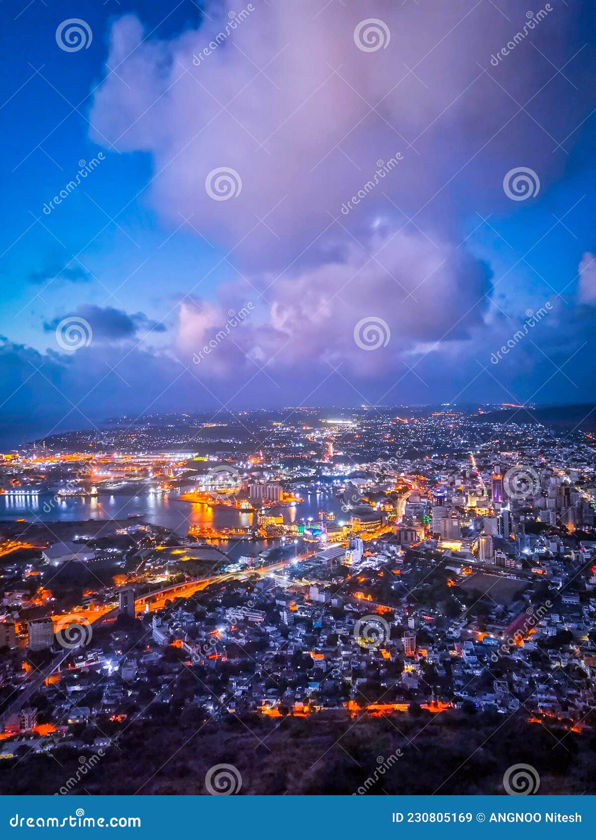 City of Port Louis by Night Mauritius Stock Image - Image of skyline ...
