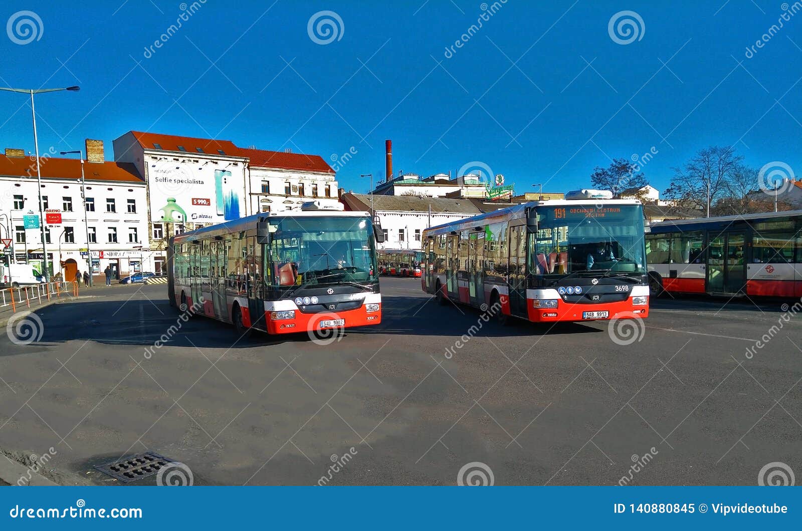 City Public Transport Buses in Prague Editorial Image - Image of shop ...