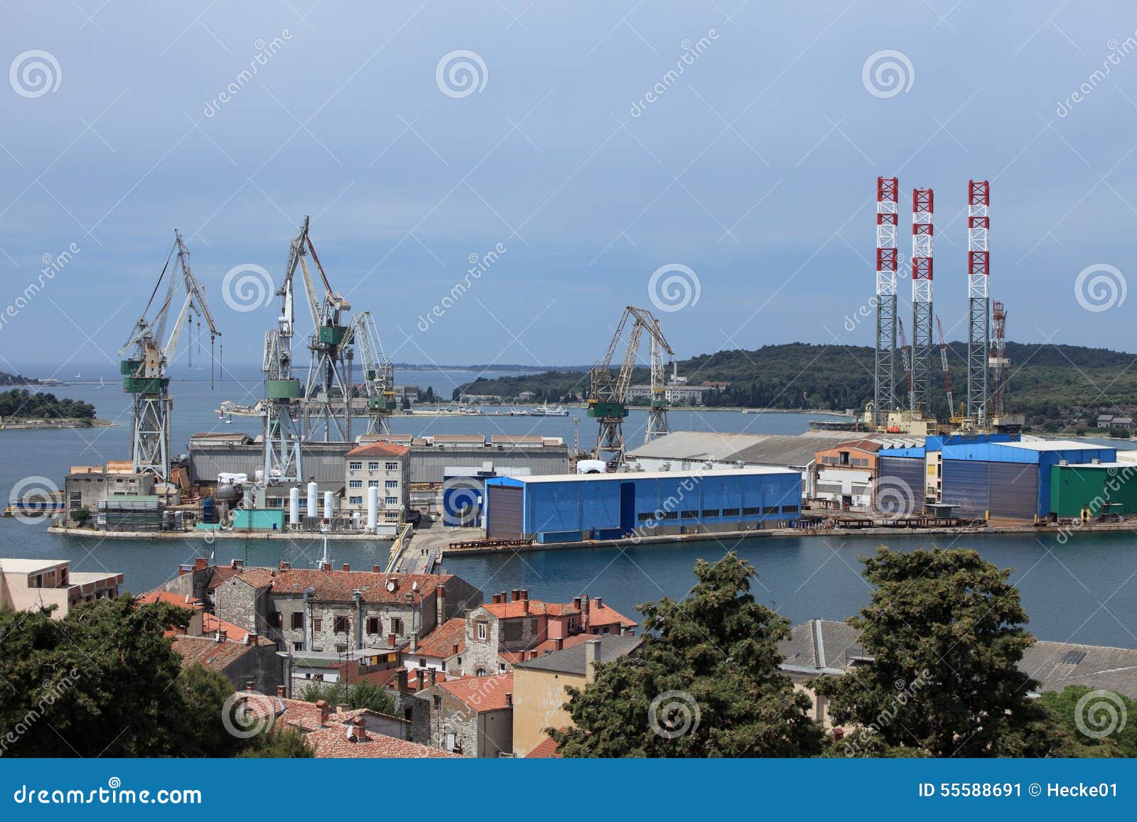 The City of Pula stock image. Image of industrial, economic - 55588691