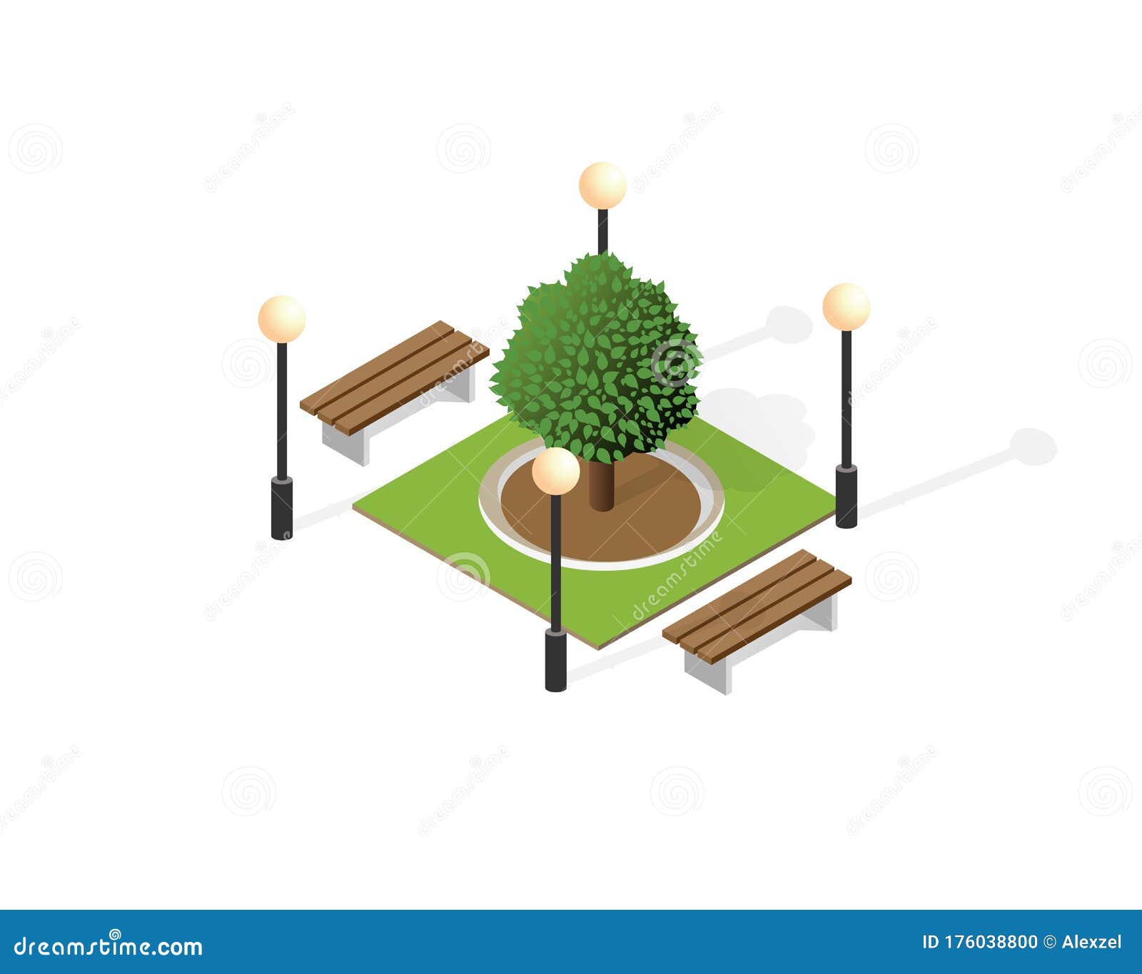 City Quarter Top View Landscape Isometric 3D Stock Vector ...