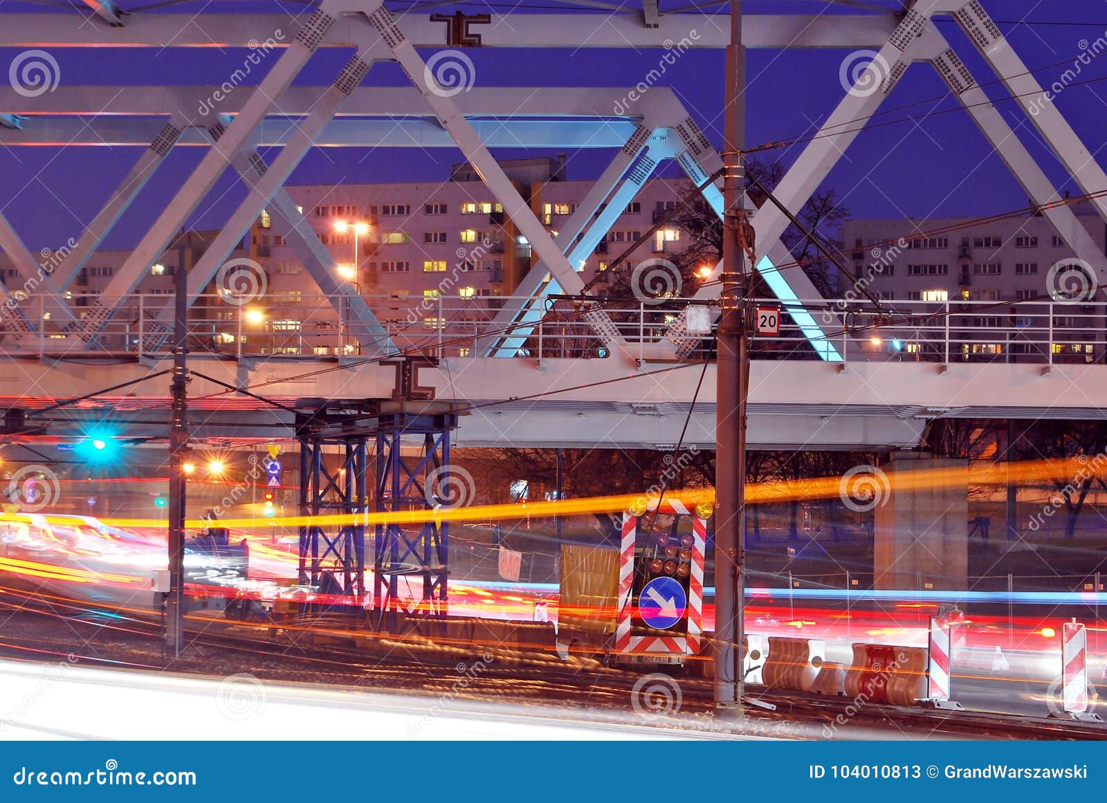 Viaduct at night. stock image. Image of evening, architecture - 104010813