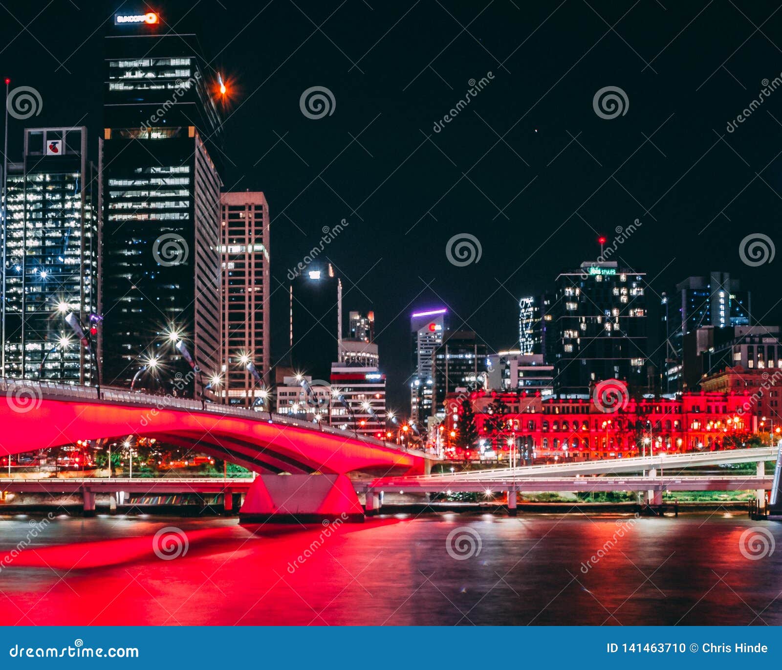 City Red Bridge stock photo. Image of victoria, australia - 141463710