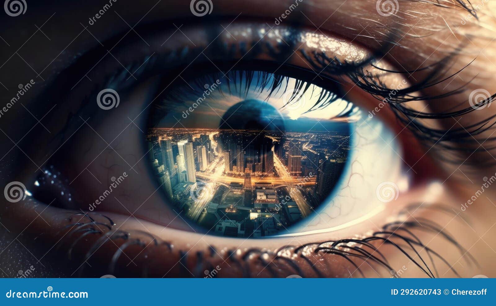 The City is Reflected in the Human Eye Stock Image - Image of city ...