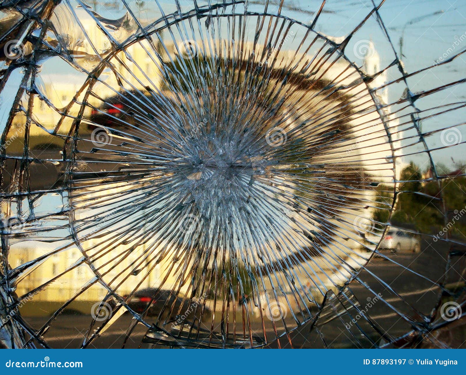 The City Reflection in a Broken Mirror. Stock Image - Image of reflect ...