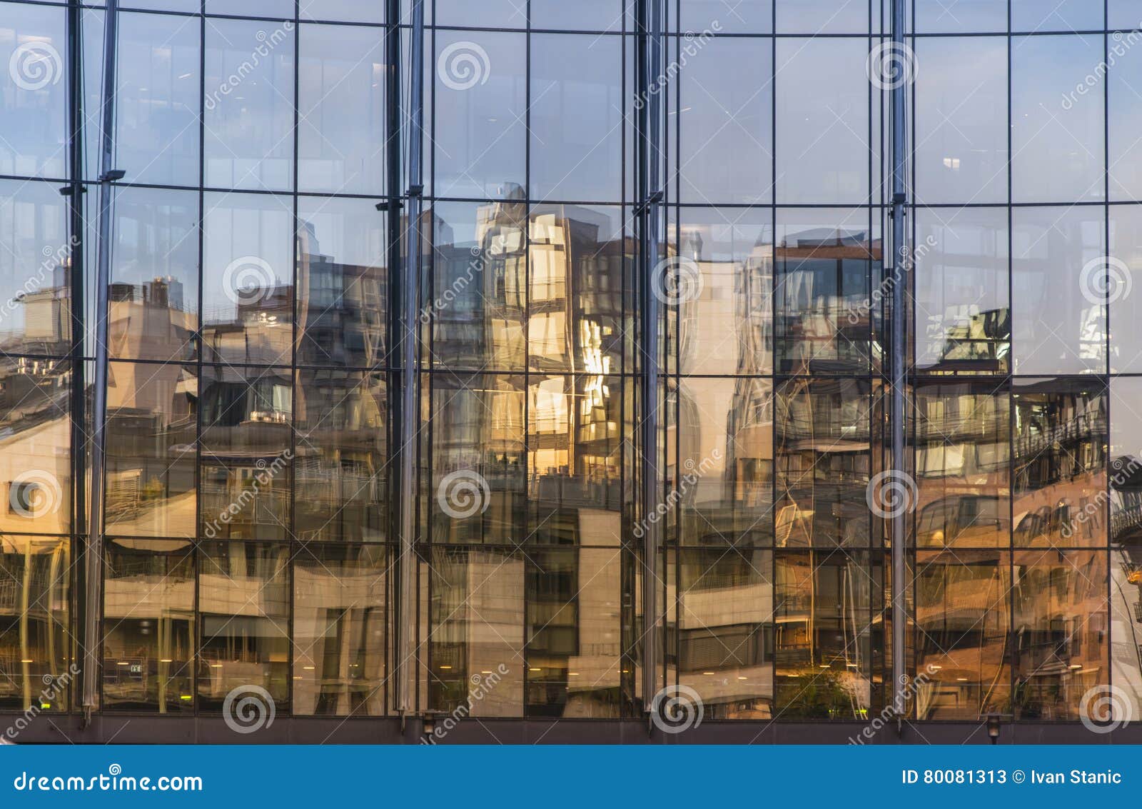 The City Reflection in the Glass Building Stock Image - Image of ...