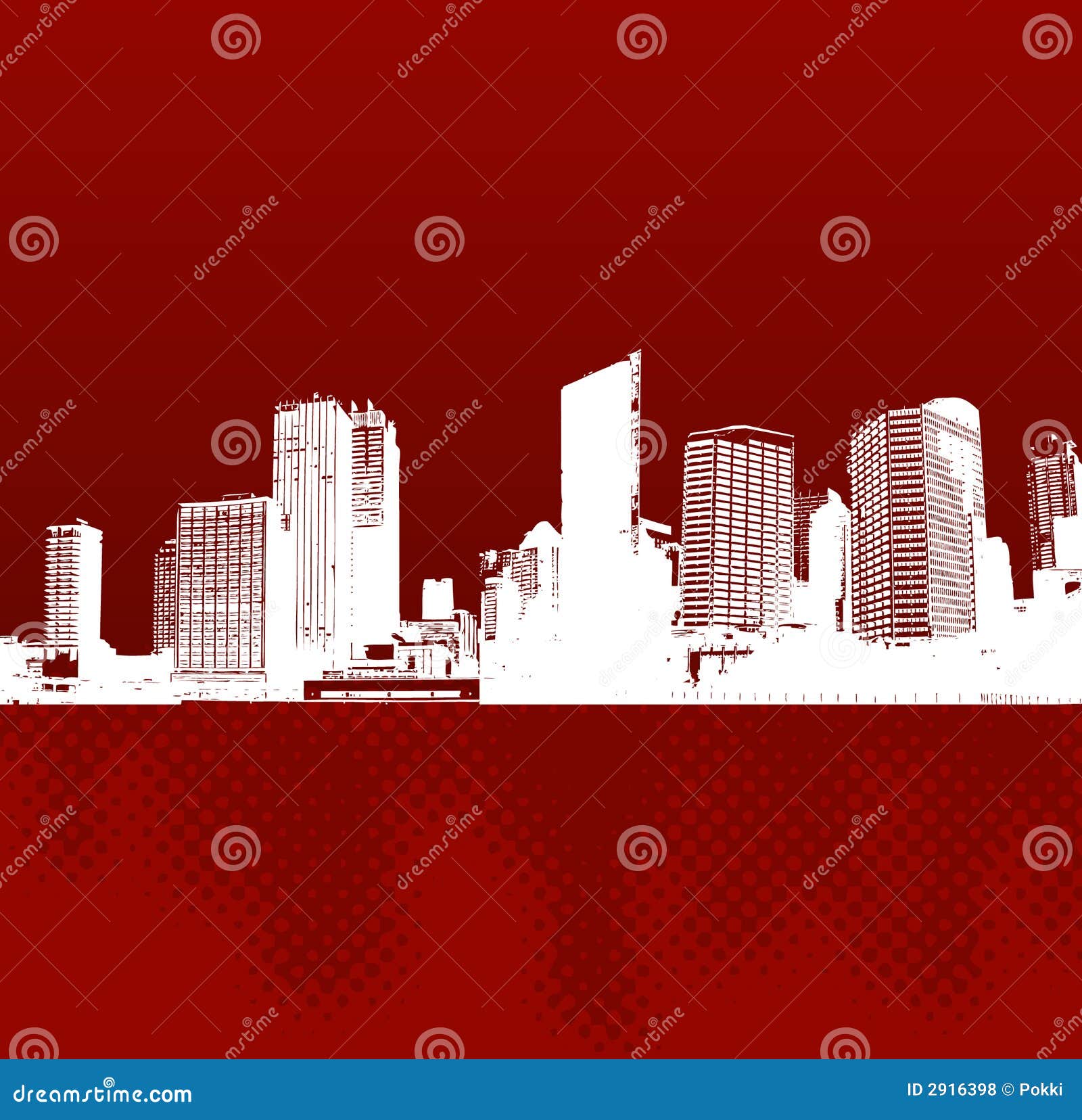 City with Reflection. Vector Stock Vector - Illustration of outline ...