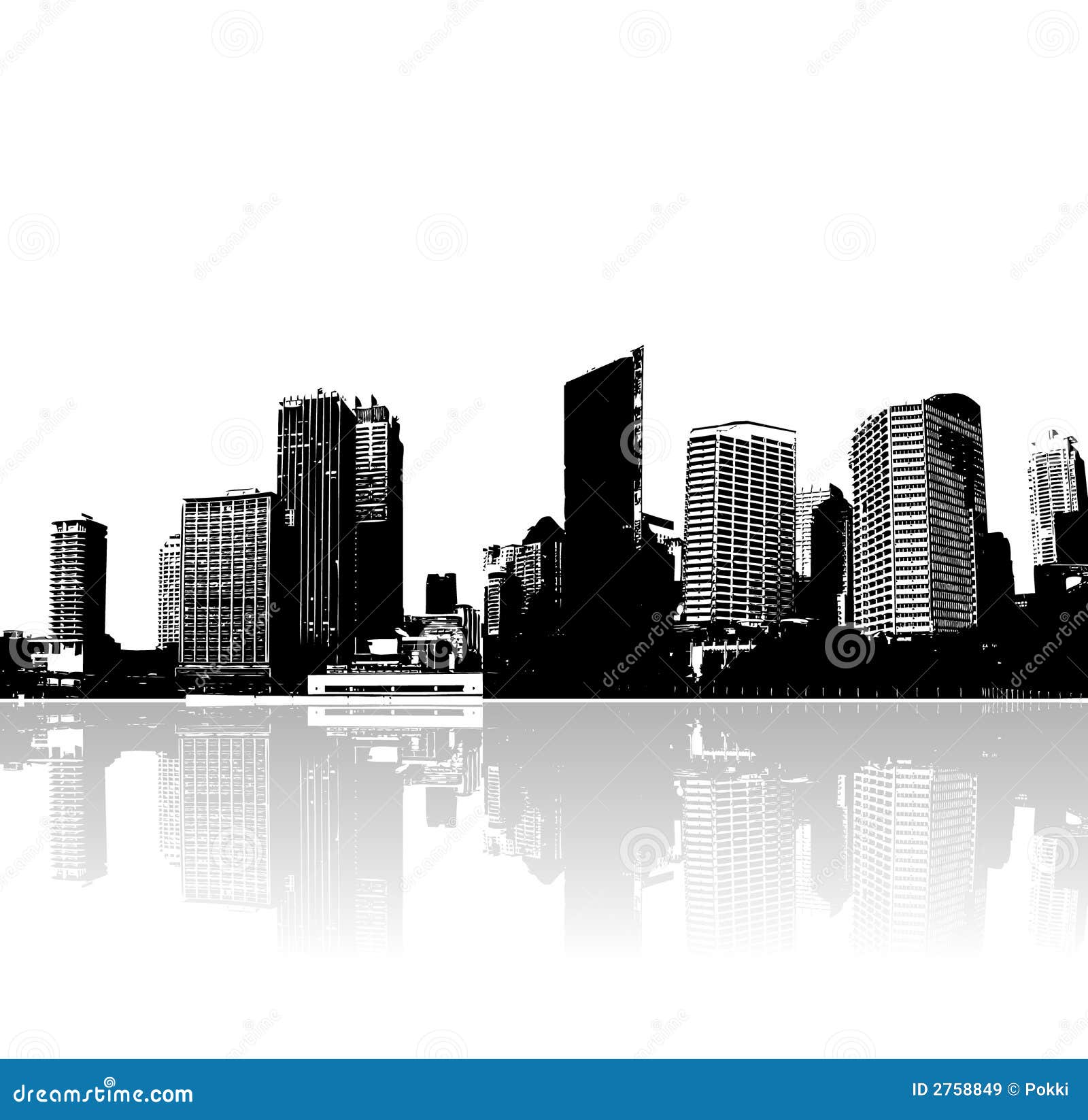 City Reflection. Vector Art. Stock Vector - Illustration of ...