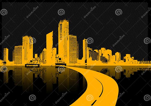 City Reflection in the Water. Stock Vector - Illustration of design ...
