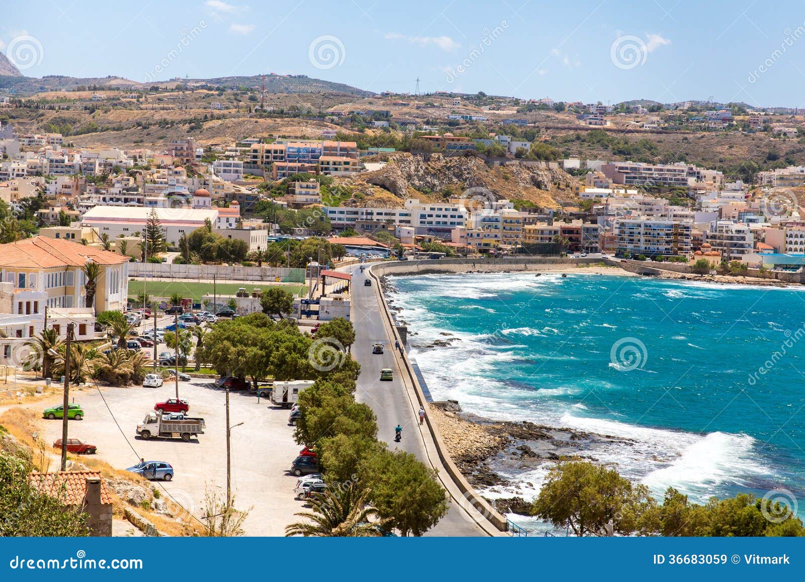 City Rethymno on Beach of Island Crete Editorial Stock Image - Image of ...