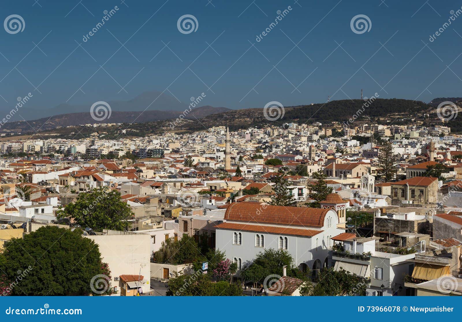 The city Rethymnon Crete stock photo. Image of landmark - 73966078