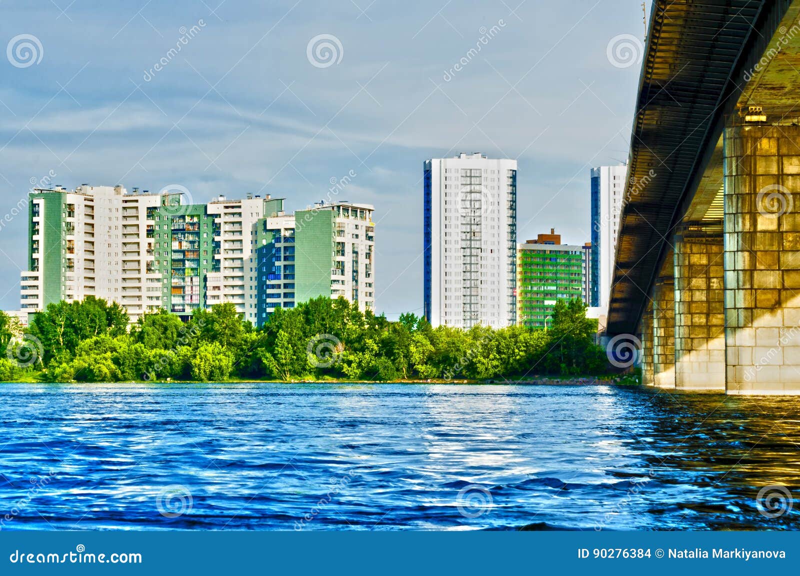 The city at the river stock photo. Image of nature, building - 90276384