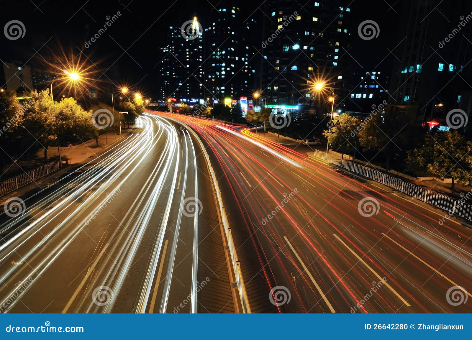 City road at night stock photo. Image of lights, dark - 26642280
