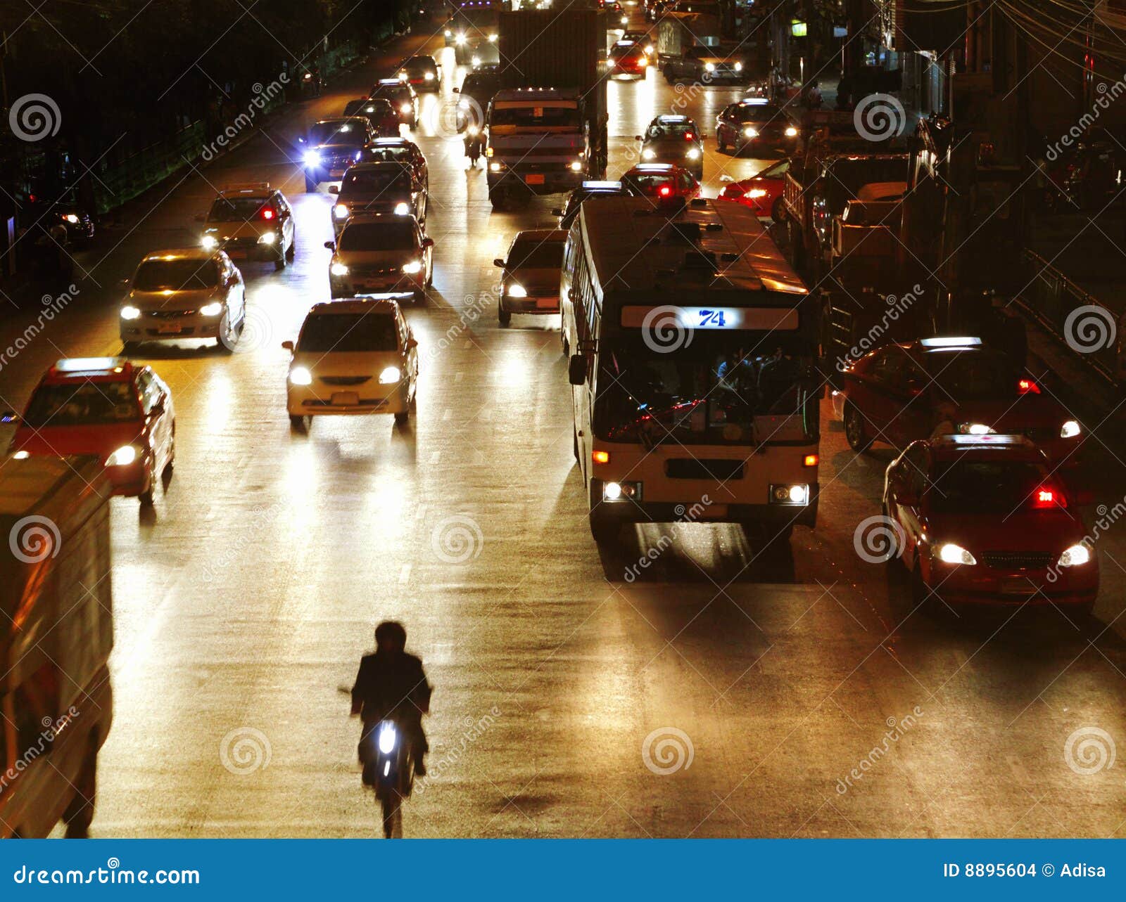 City road at night stock photo. Image of fast, thai, street - 8895604