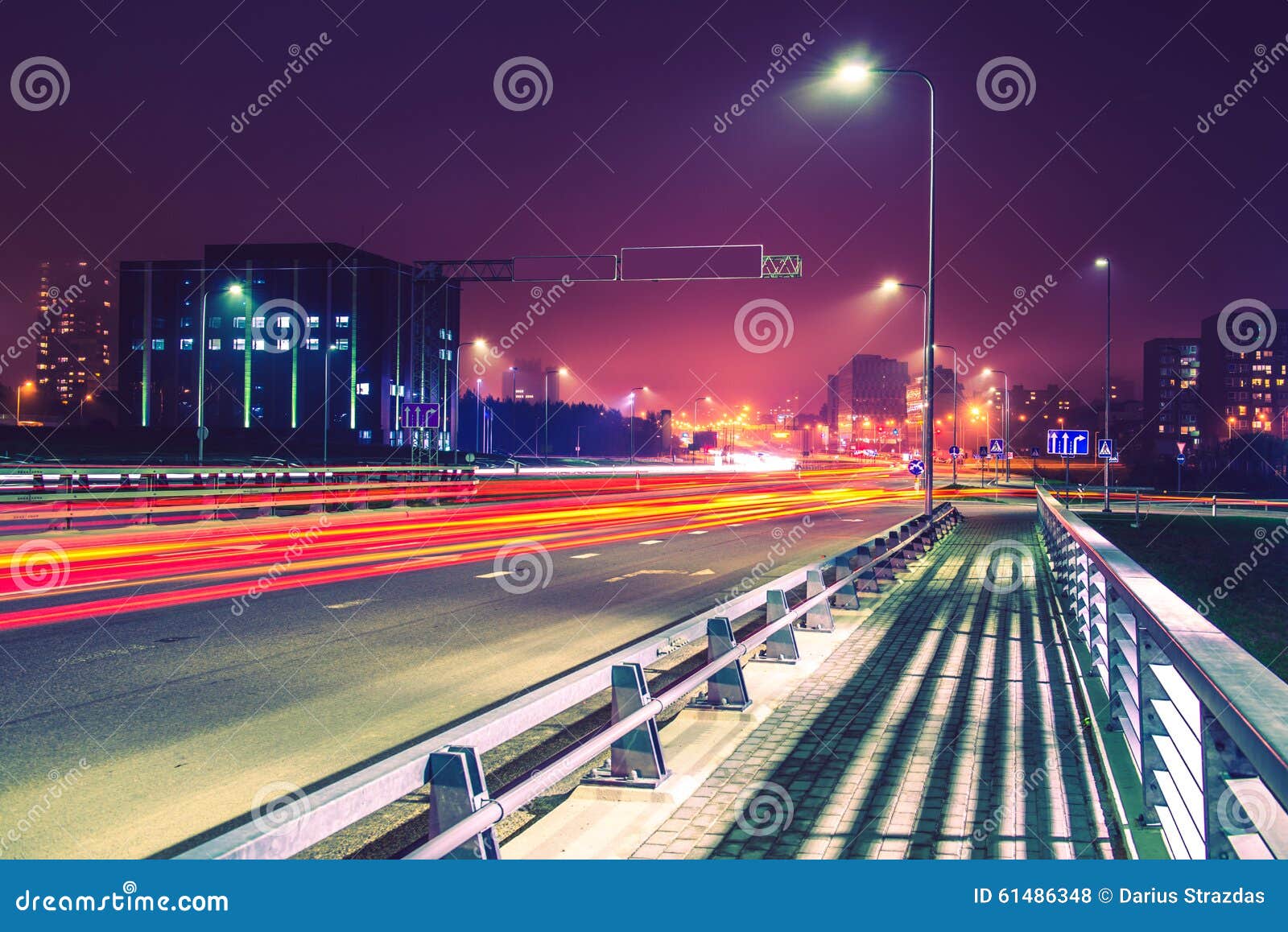 City road night scene stock photo. Image of freeway, exposure - 61486348