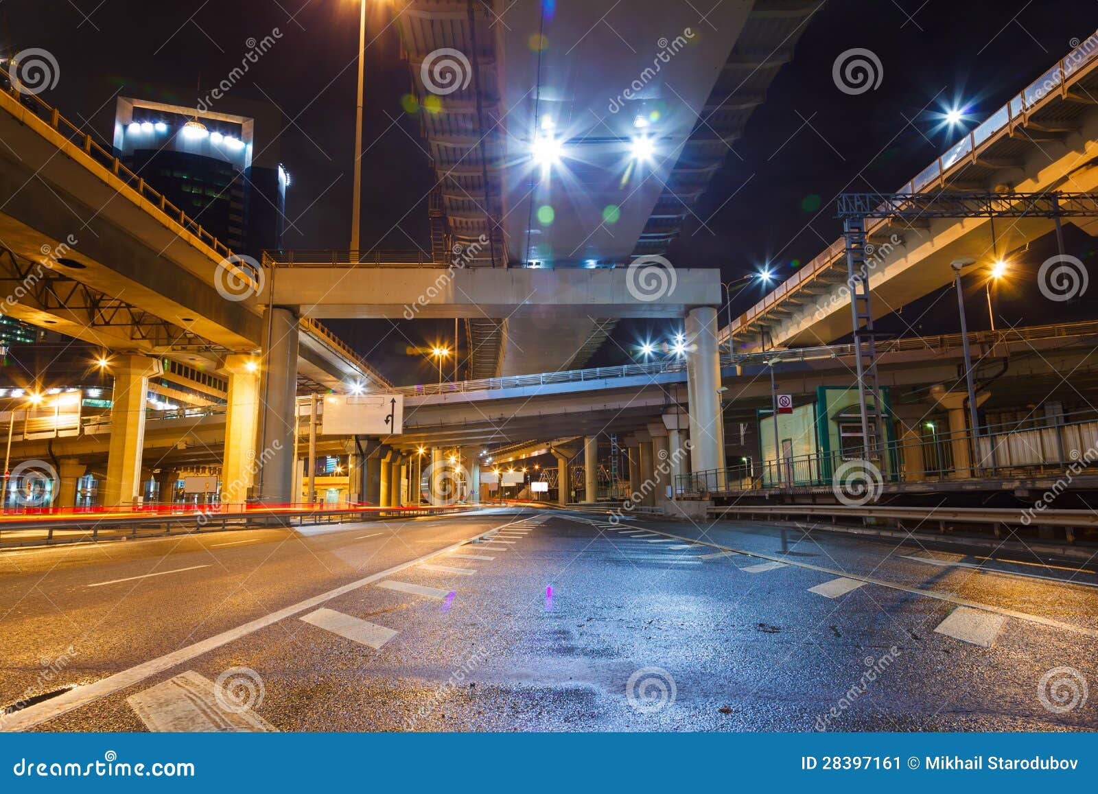City Road Overpass at Night Stock Image - Image of exterior, night ...