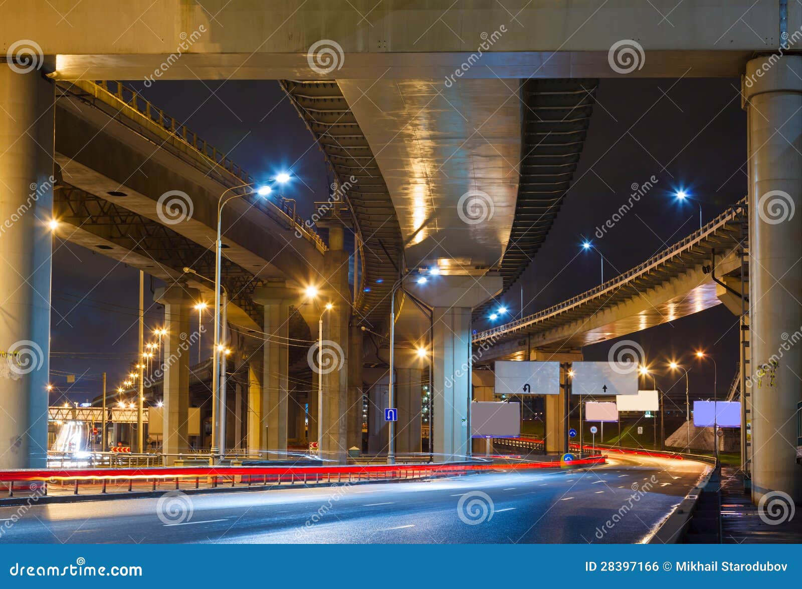 City Road Overpass at Night Stock Photo - Image of driving, cars: 28397166