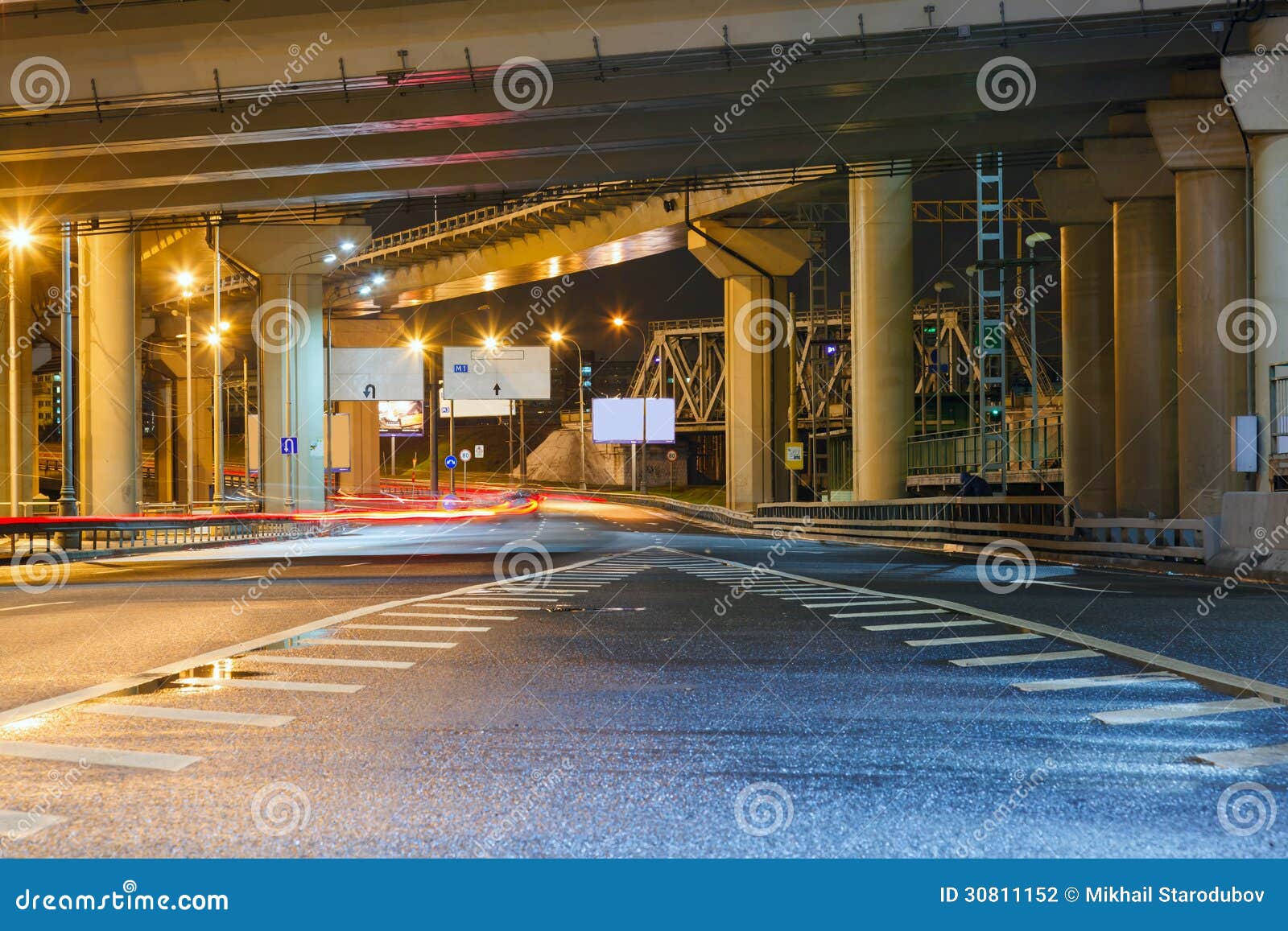 City Road Overpass at Night Stock Photo - Image of highway, cities ...