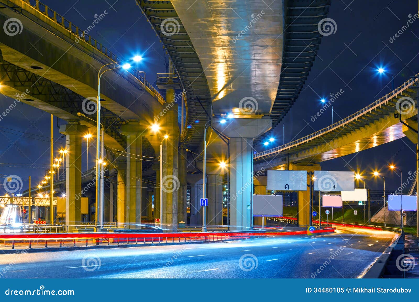 City Road Overpass at Night Stock Image - Image of exposure ...