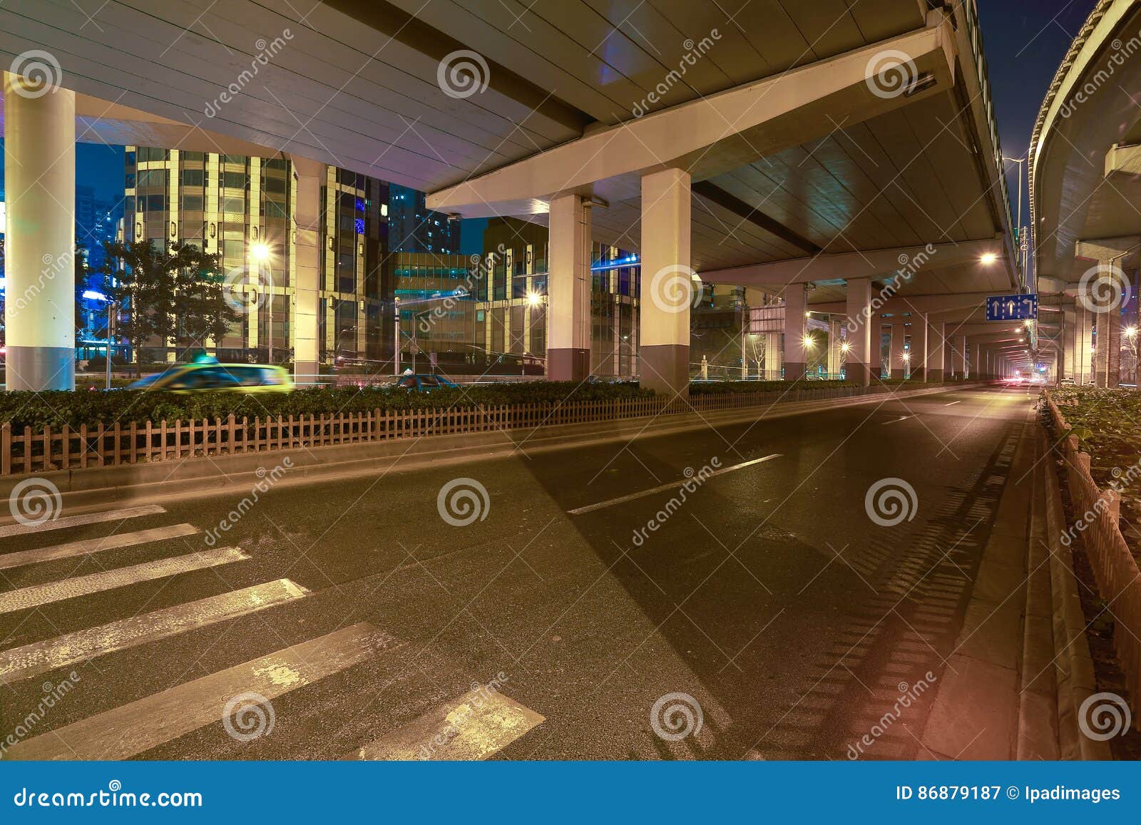 City Road Overpass Viaduct Bridge of Night Scene Stock Image - Image of ...