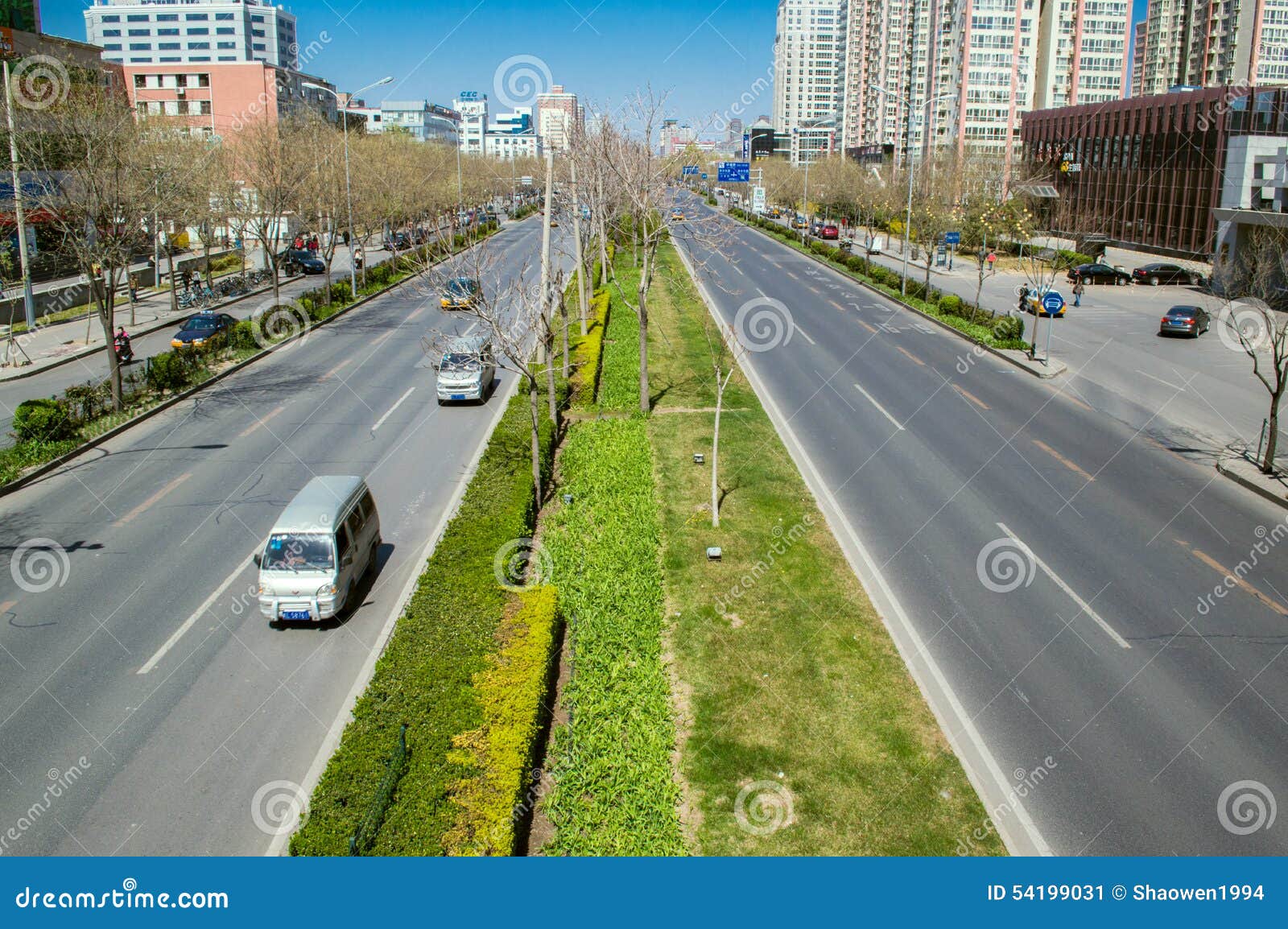 City road in spring editorial photo. Image of asia, construction - 54199031