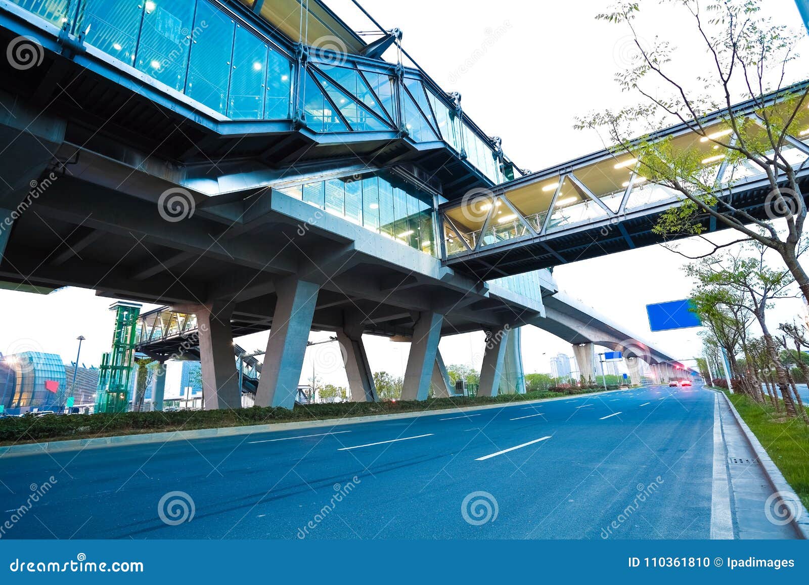 City Road Surface Floor with Viaduct Bridge Stock Photo - Image of ...