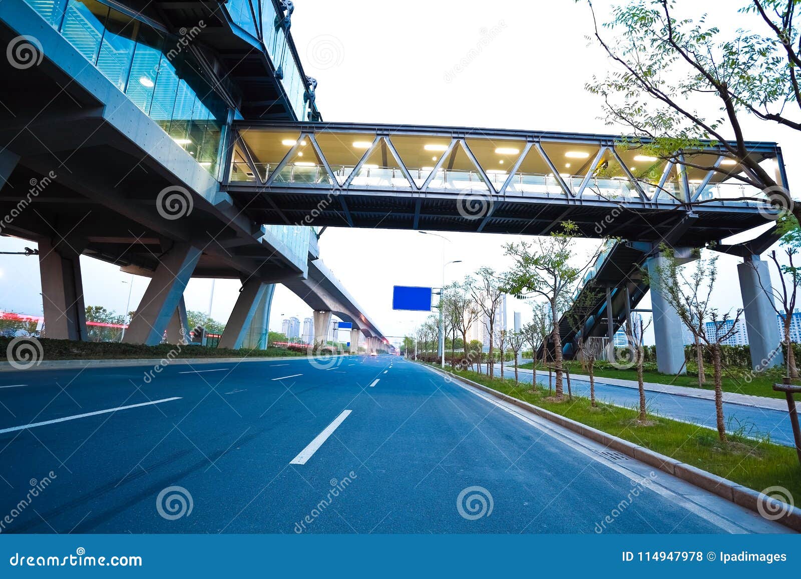 City Road Surface Floor with Viaduct Bridge Stock Photo - Image of ...