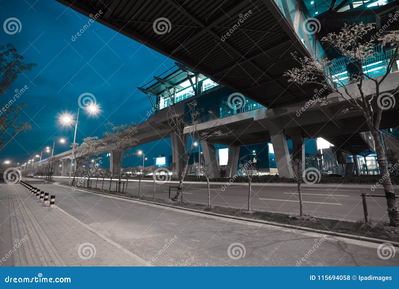 City Road Surface Floor with Viaduct Bridge Stock Photo - Image of ...