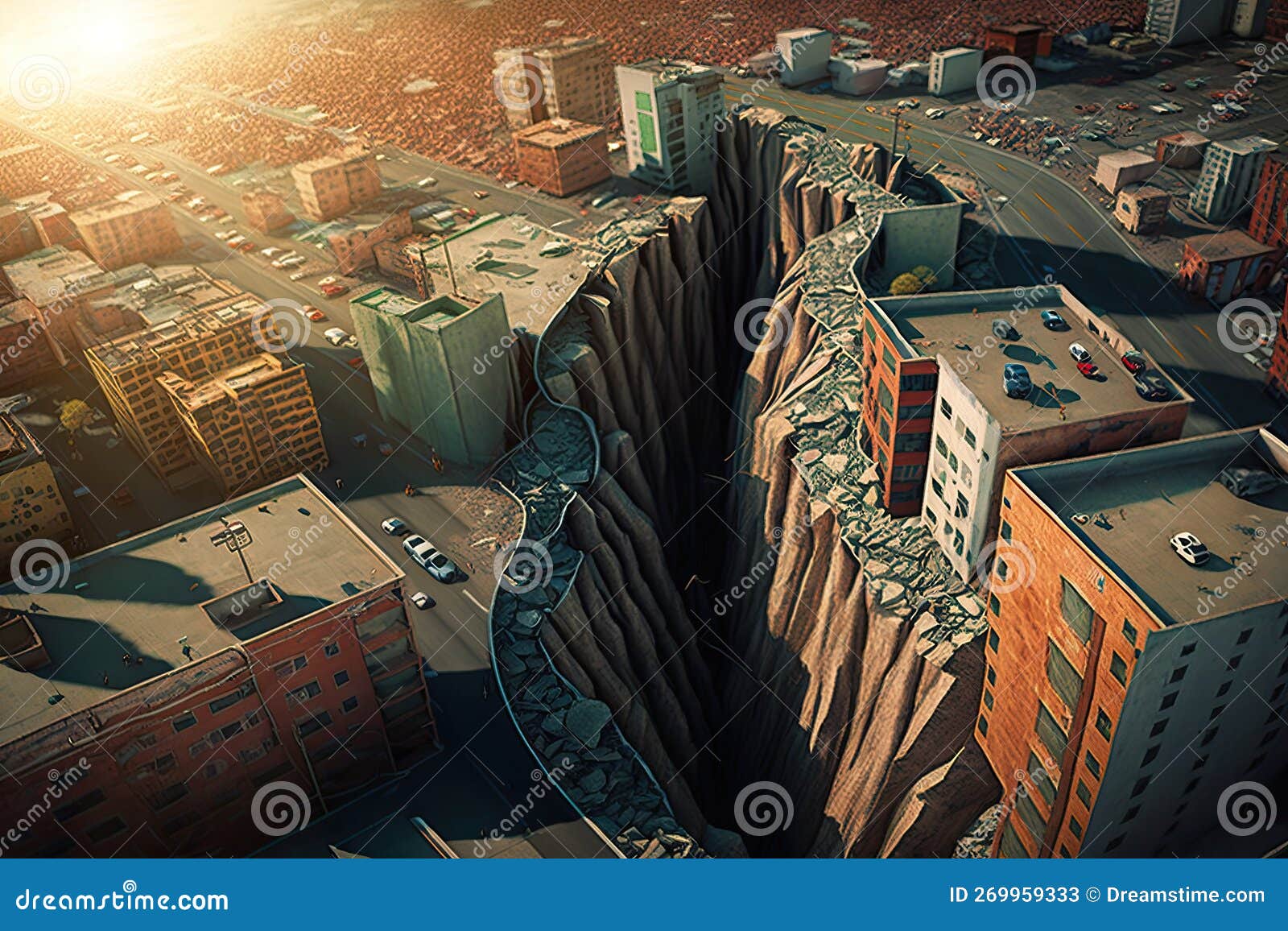 Earthquake in City and Crashed Buildings Stock Illustration ...