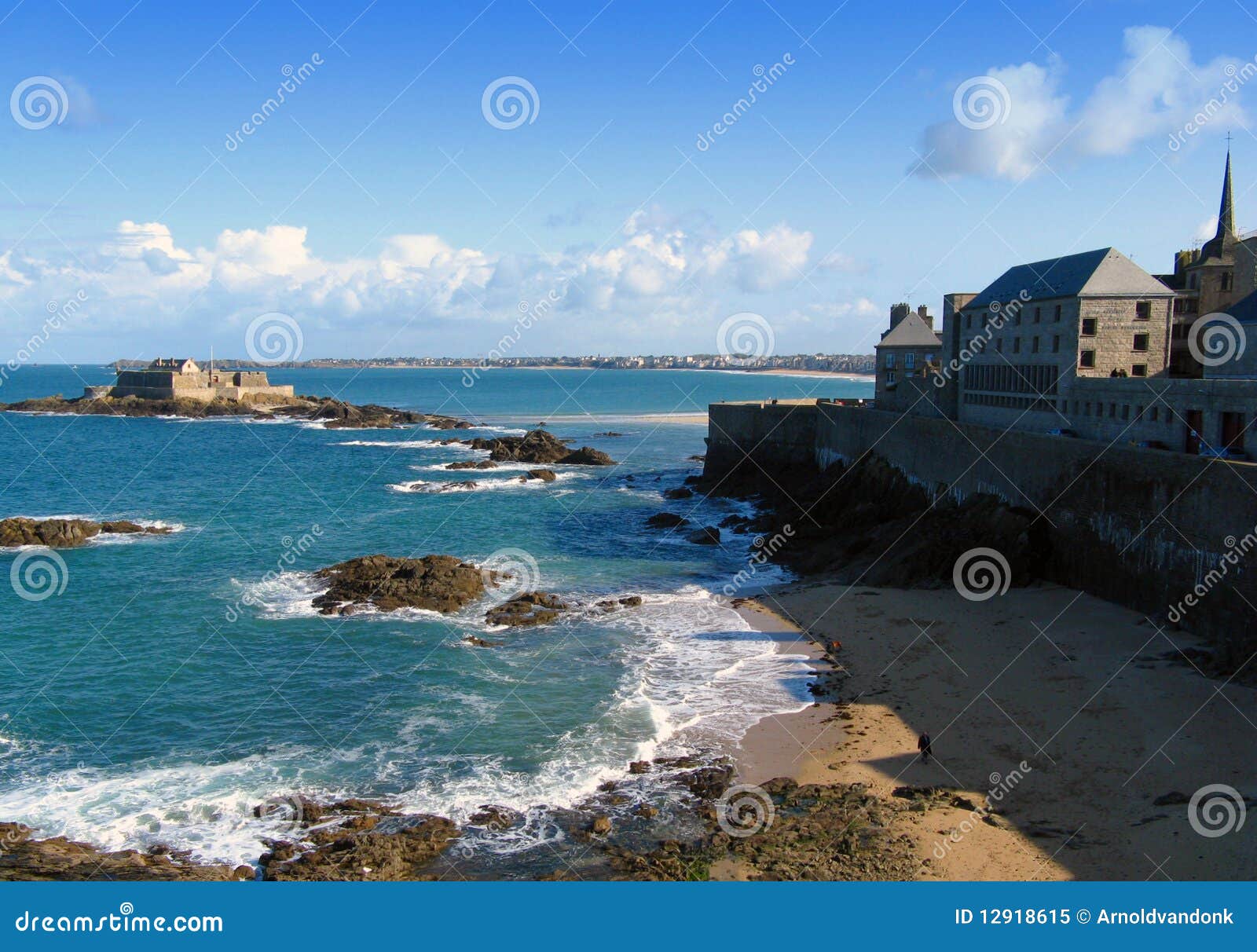 City on the rocks stock image. Image of waves, sand, blue - 12918615