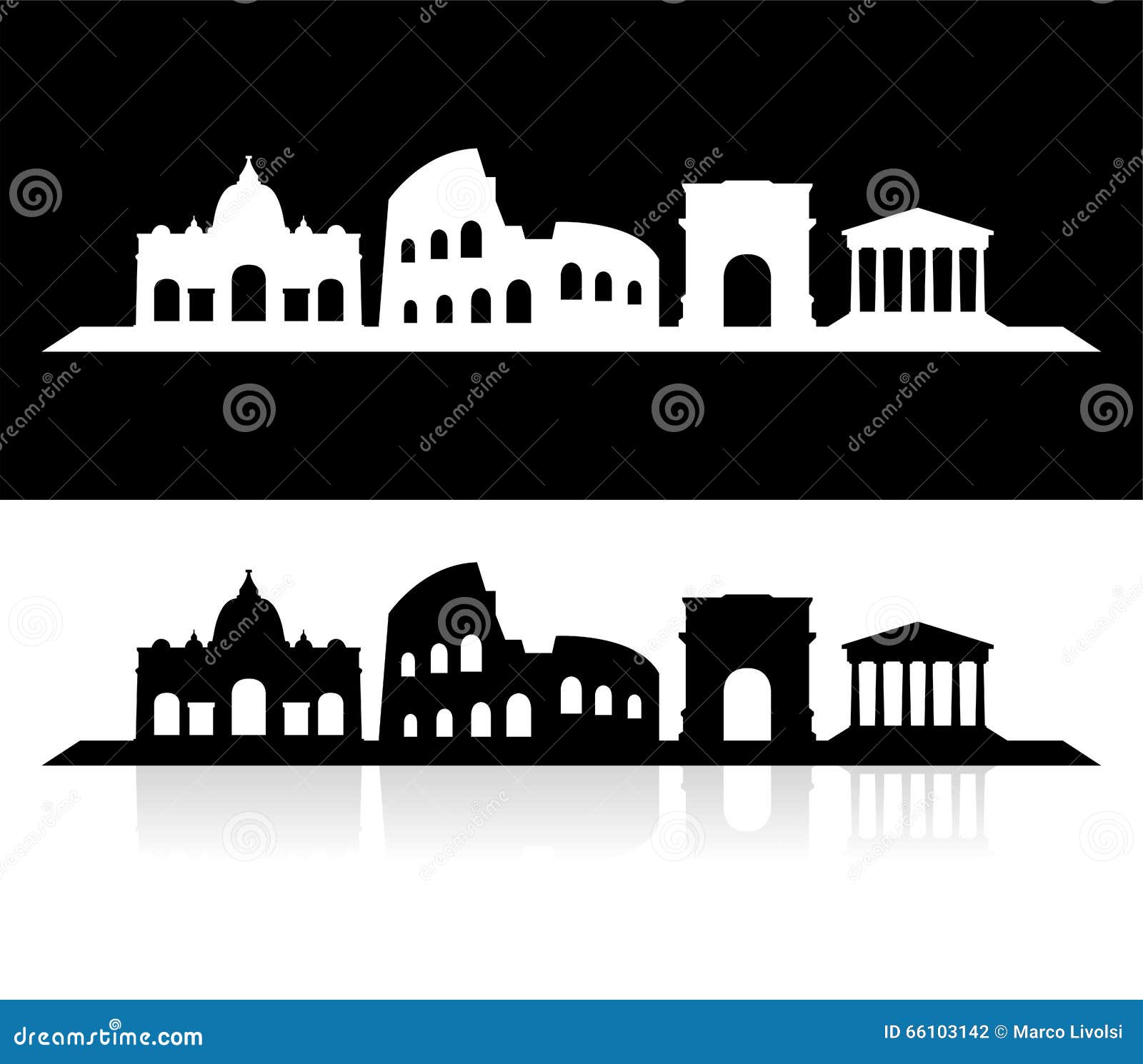 City of rome skyline stock illustration. Illustration of europe - 66103142