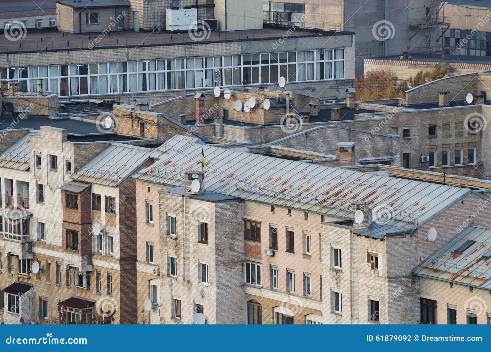 City roofs stock photo. Image of roofs, apartments, antenna - 61879092