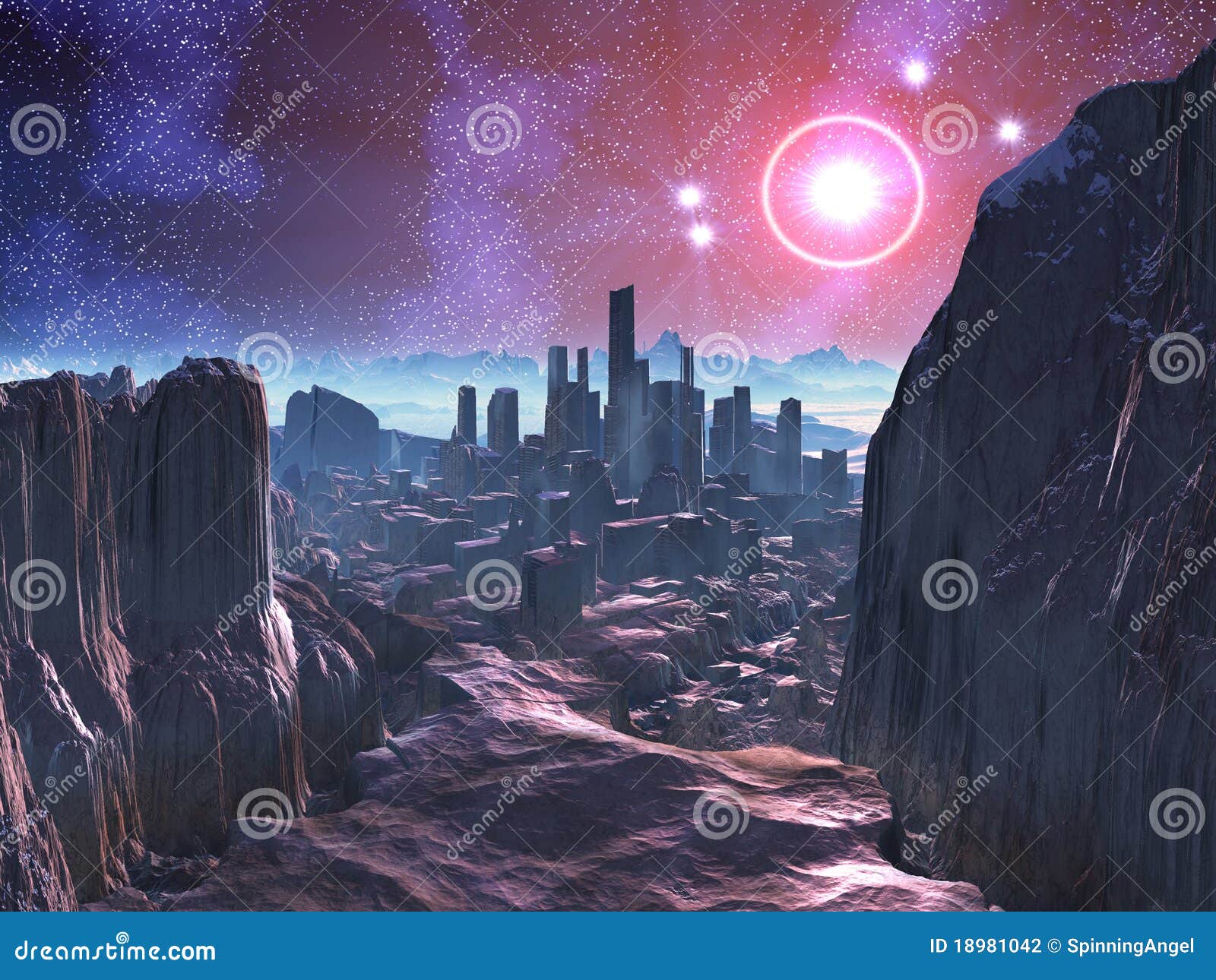 City Ruins On Hostile Alien Planet Stock Photo | CartoonDealer.com ...