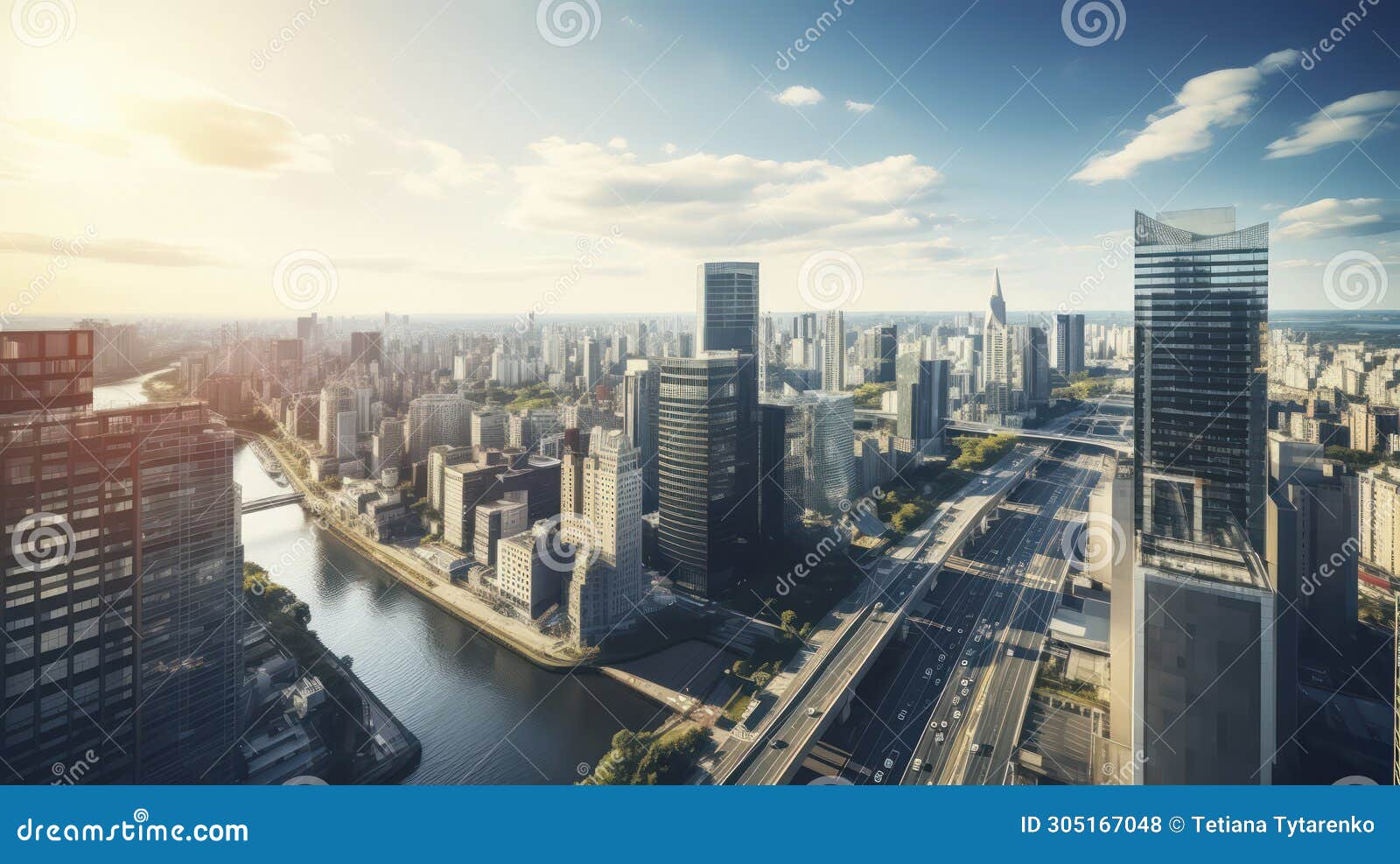 City S Transformation: Skyscrapers Intertwined with Trees Stock ...