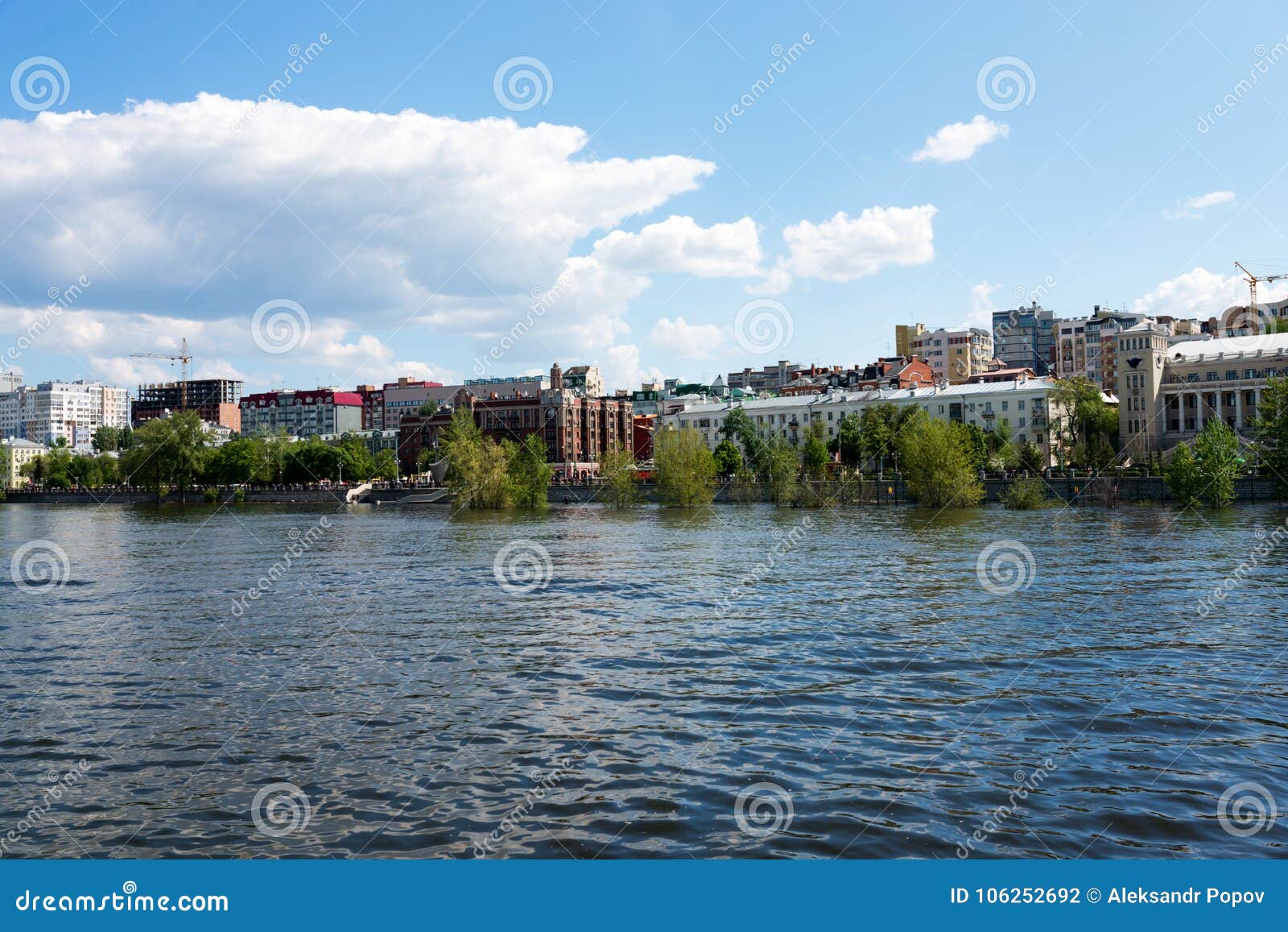 City of Samara with the Volga River Stock Photo - Image of architecture ...