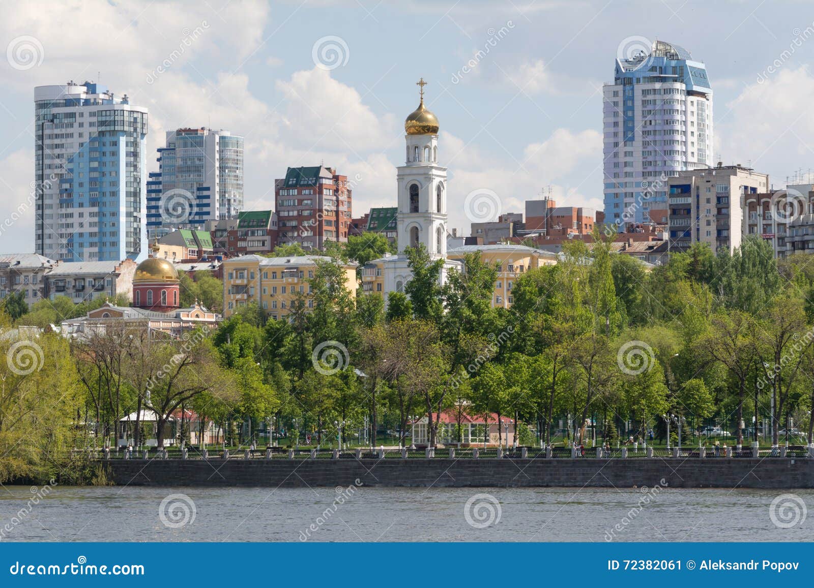 City of Samara with the Volga River Stock Image - Image of summer, bell ...